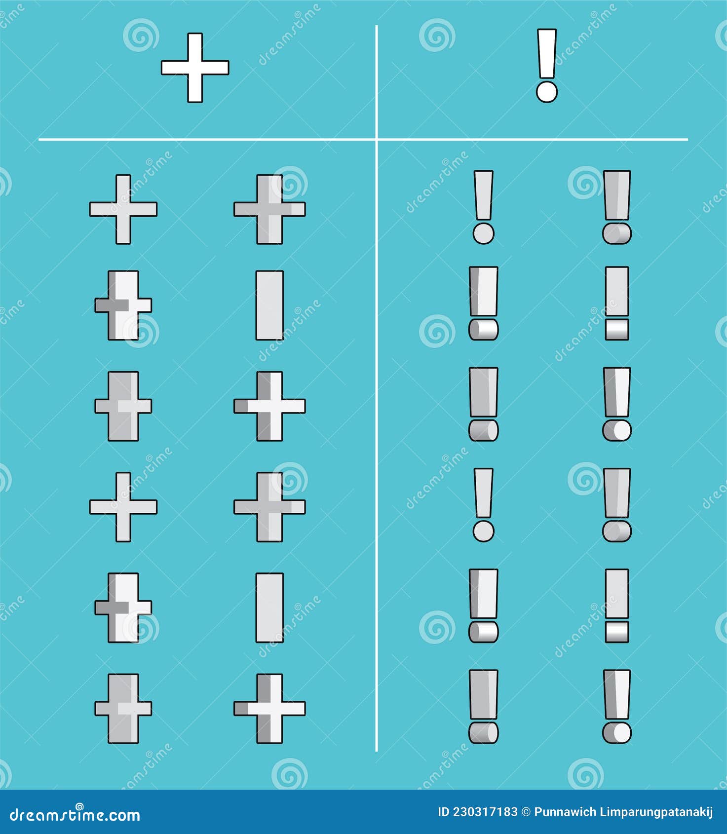 3D Animation Plus Sign Exclamation Mark Rotate Stock Vector ...