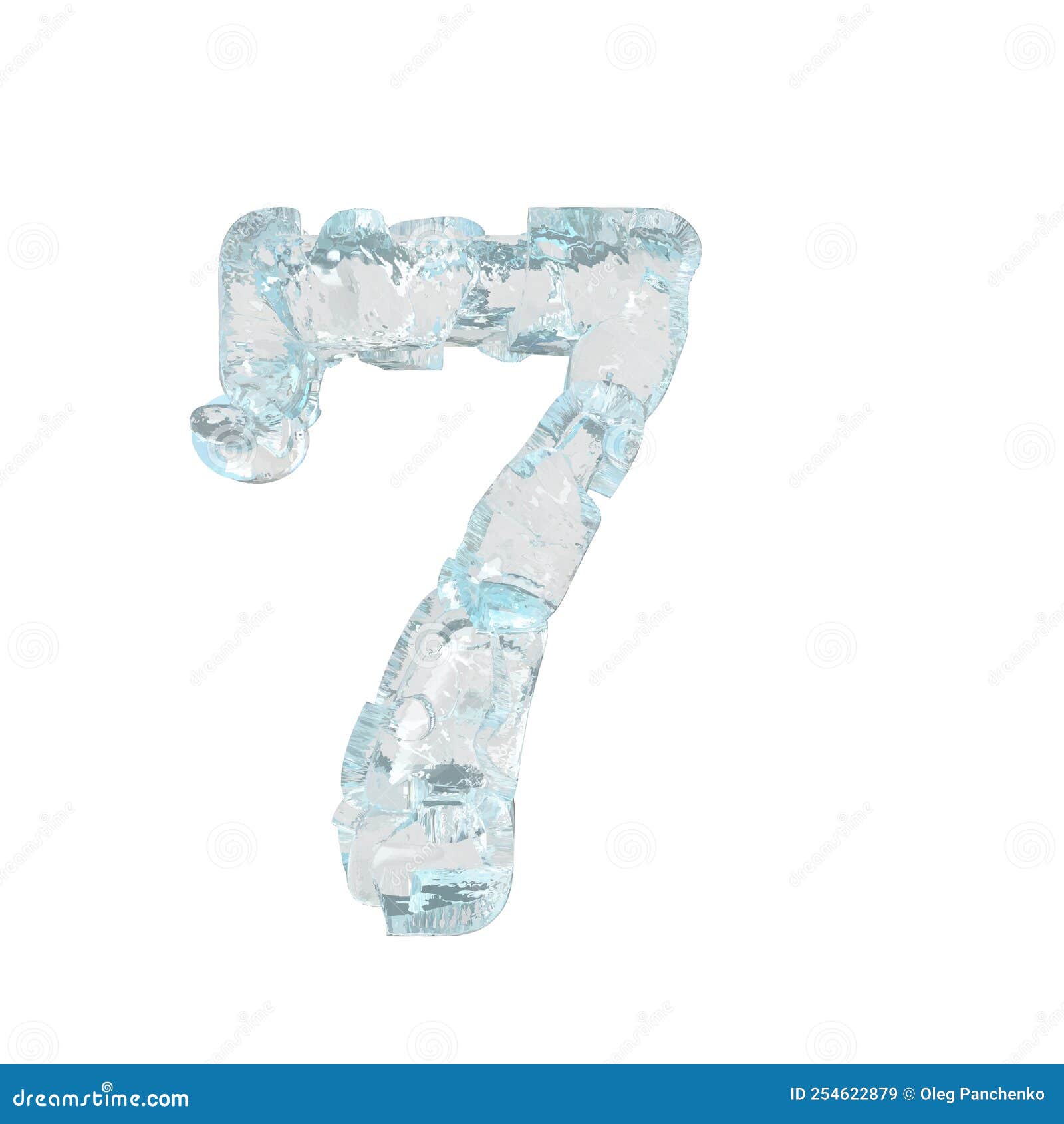 Symbol Made of Broken Ice. Number 7 Stock Vector - Illustration of blue ...