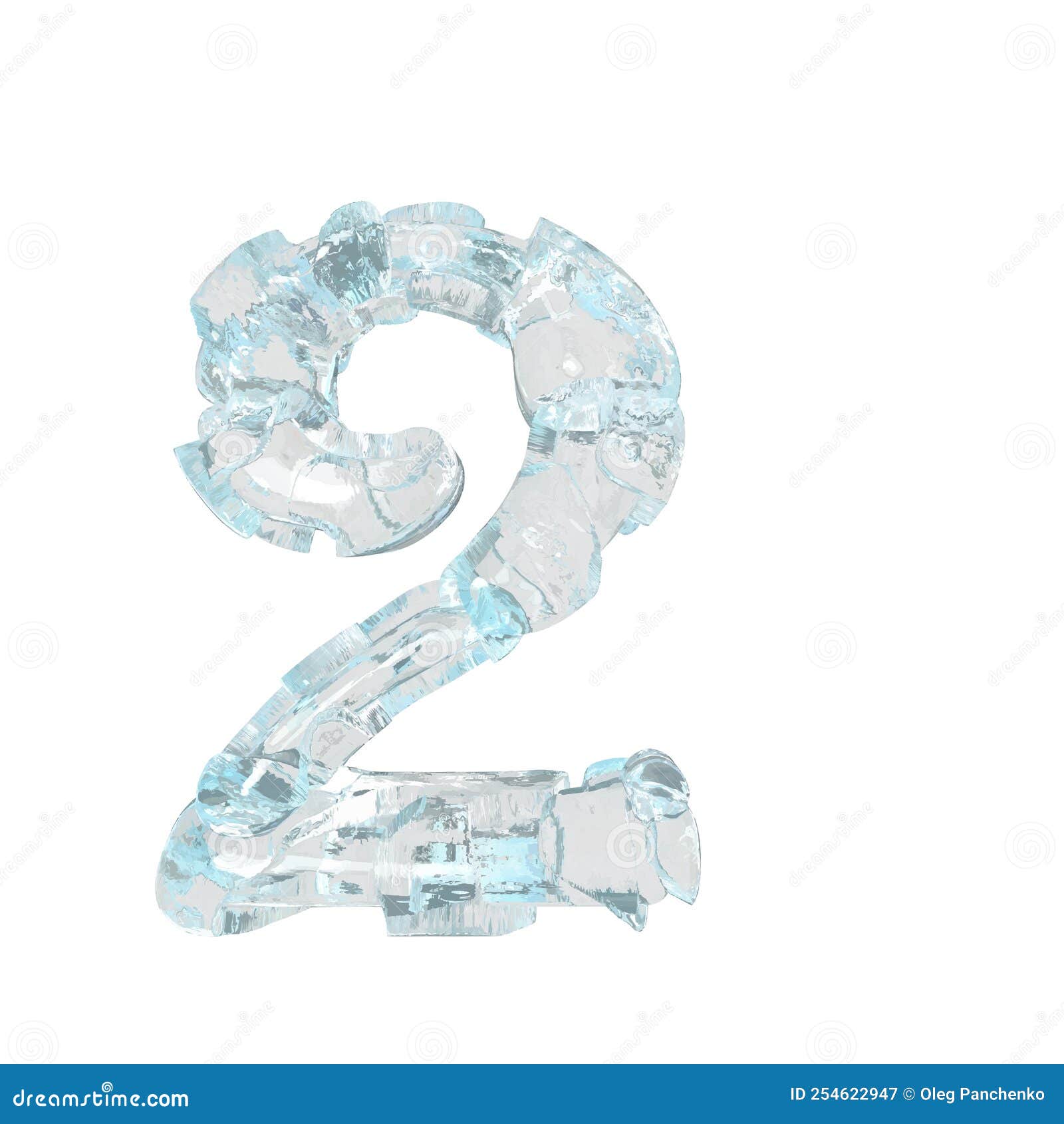Symbol Made of Broken Ice. Number 2 Stock Vector - Illustration of ...