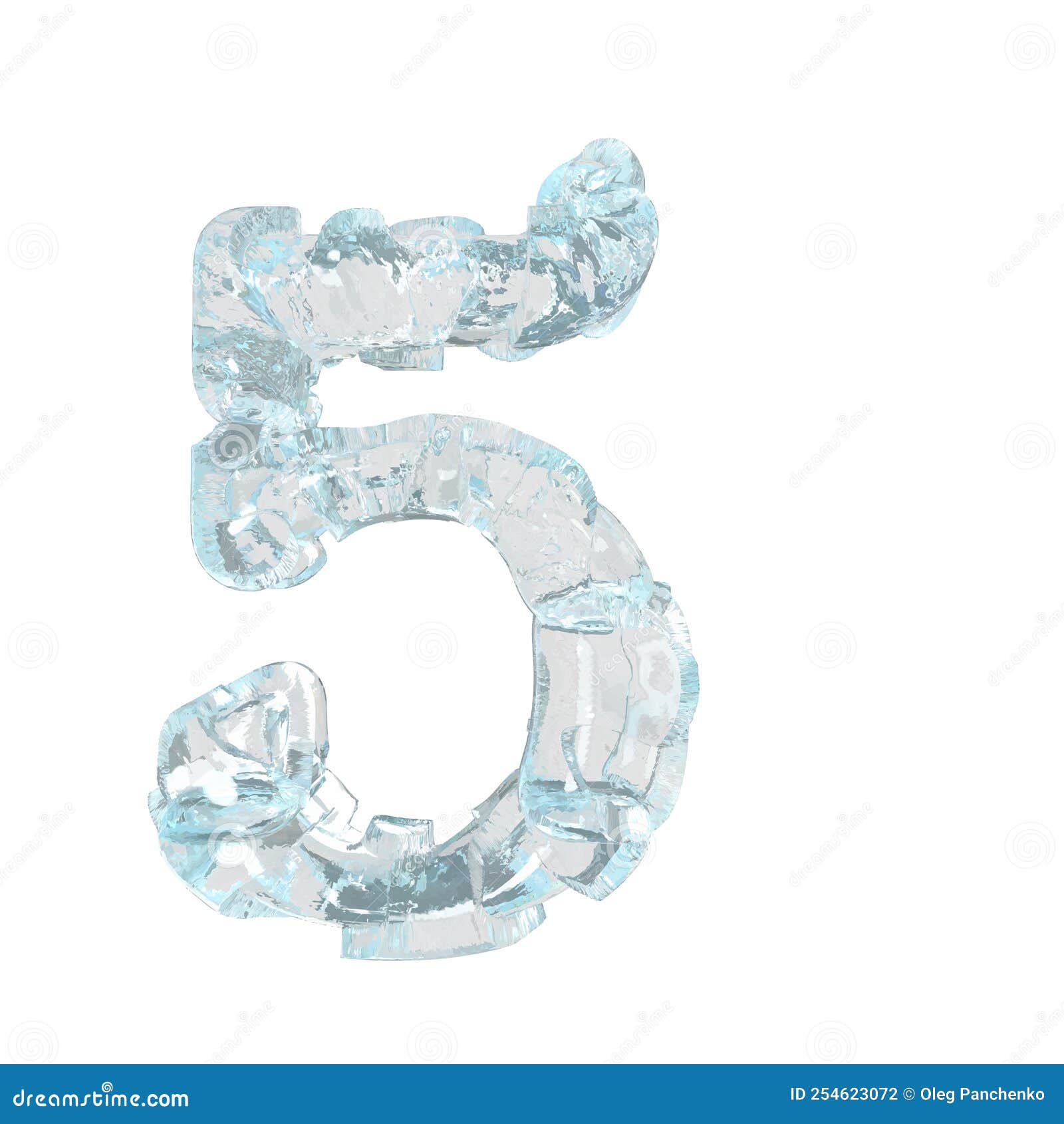 Symbol Made of Broken Ice. Number 5 Stock Vector - Illustration of ...