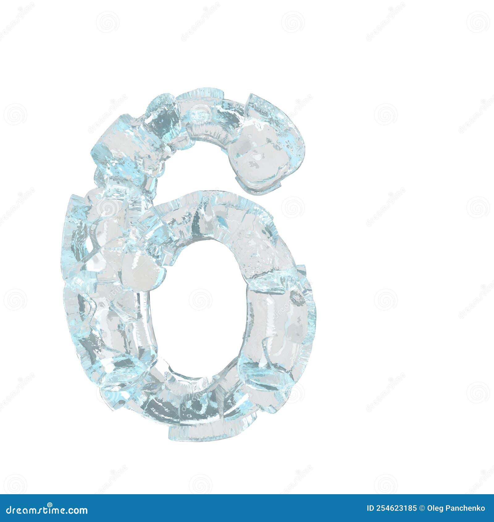 Symbol Made of Broken Ice. Number 6 Stock Vector - Illustration of type ...