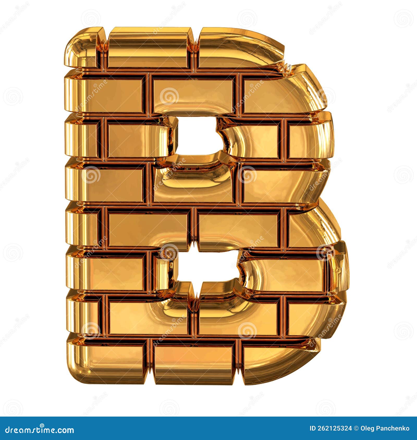 The 3d Symbol Made of Gold Bricks. Letter B Stock Vector - Illustration ...