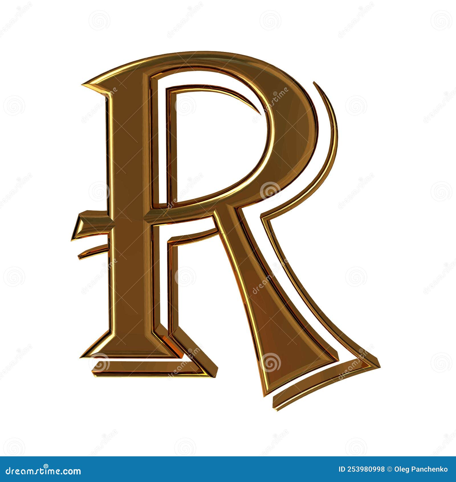 3d symbol made of gold stock vector. Illustration of number - 253980998
