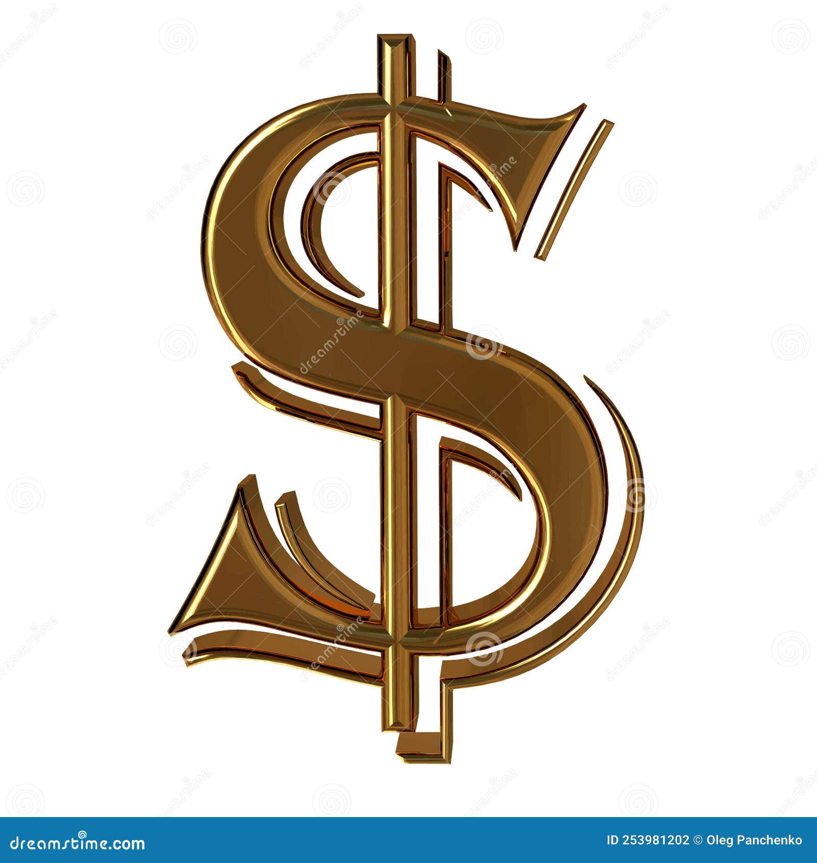 3d symbol made of gold stock vector. Illustration of font - 253981202