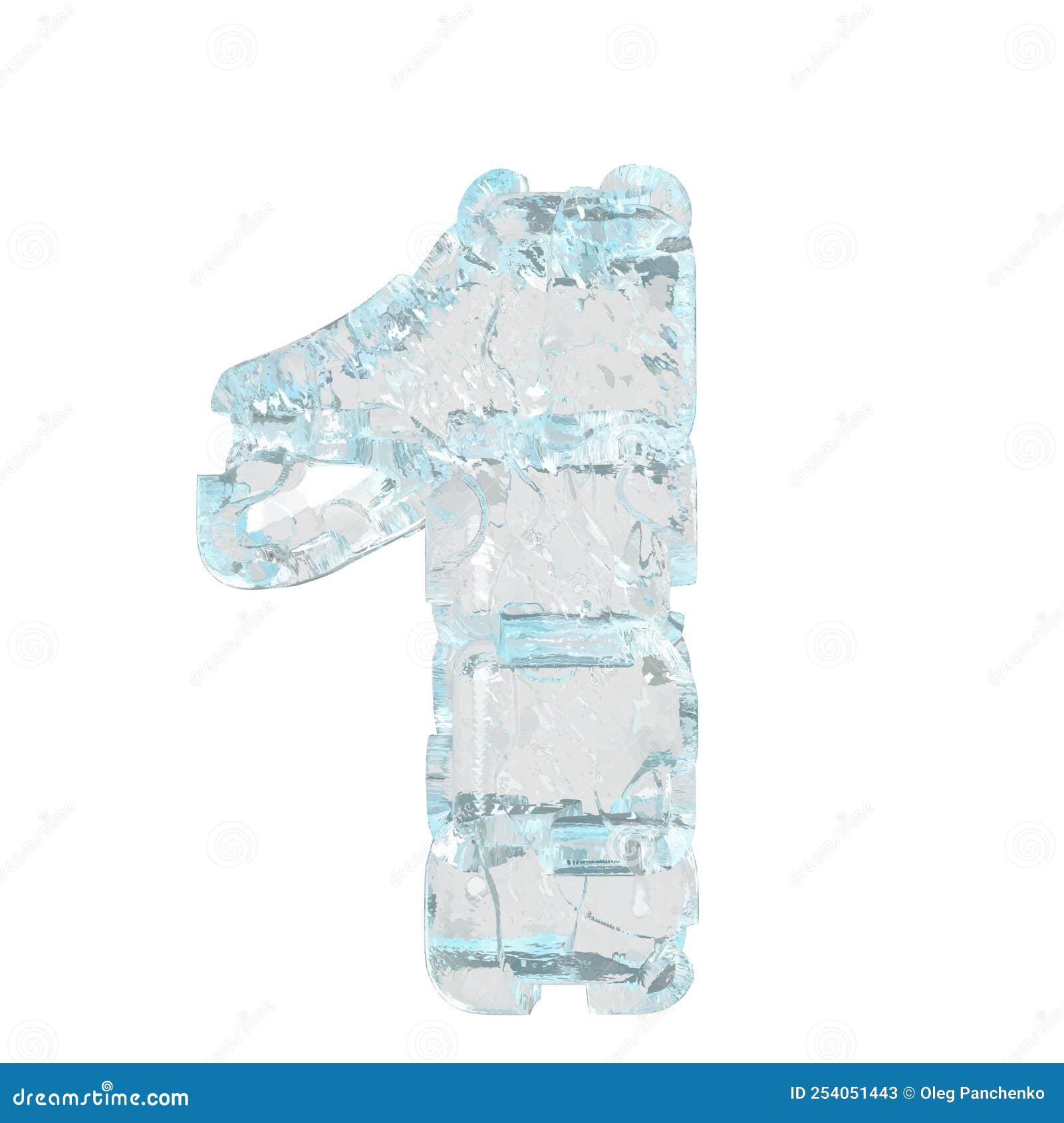 Symbol Made of Ice 3d. Number 1 Stock Vector - Illustration of text ...