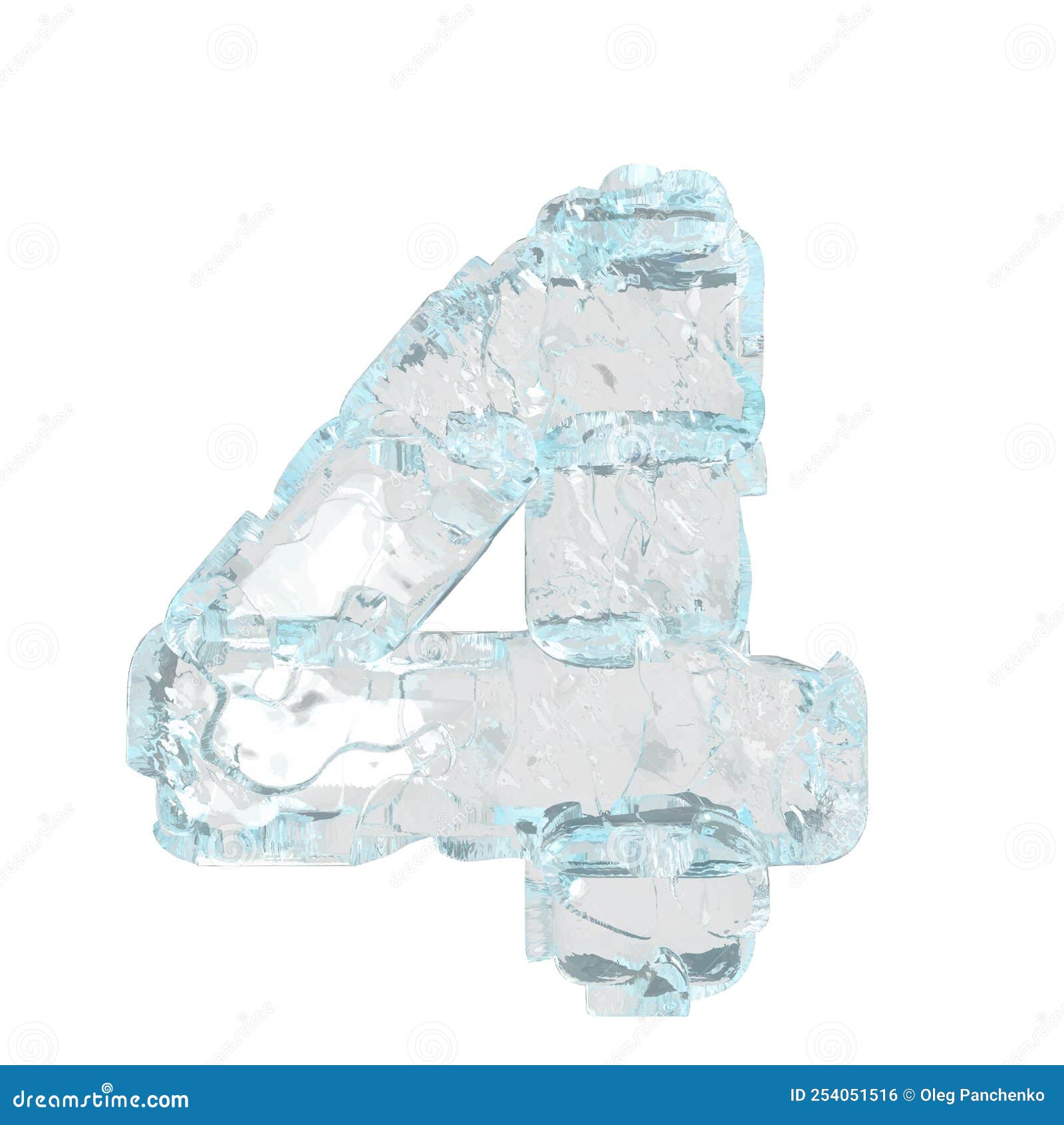 Symbol Made of Ice 3d. Number 4 Stock Vector - Illustration of vector ...