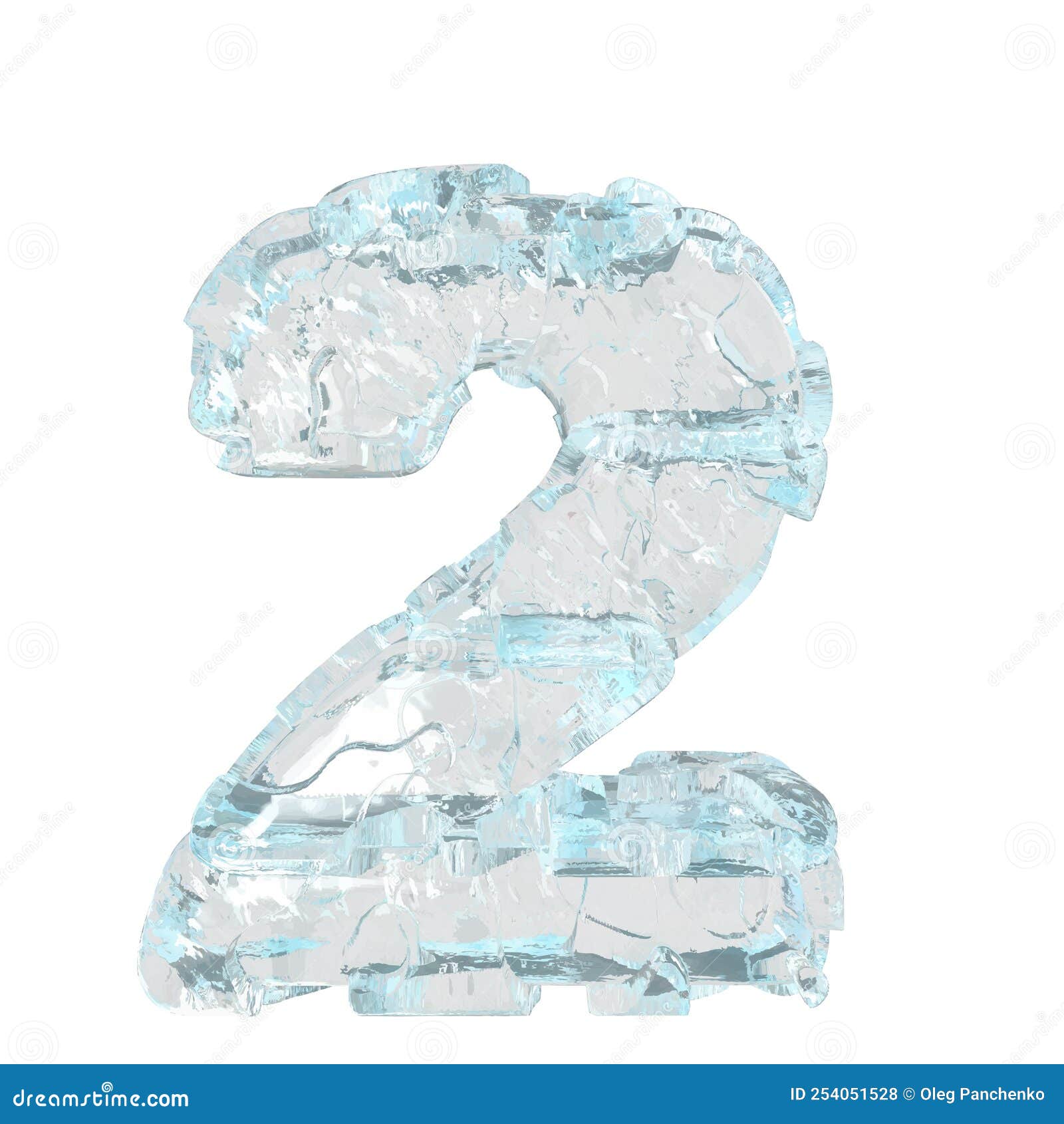 Symbol Made of Ice 3d. Number 2 Stock Vector - Illustration of ...