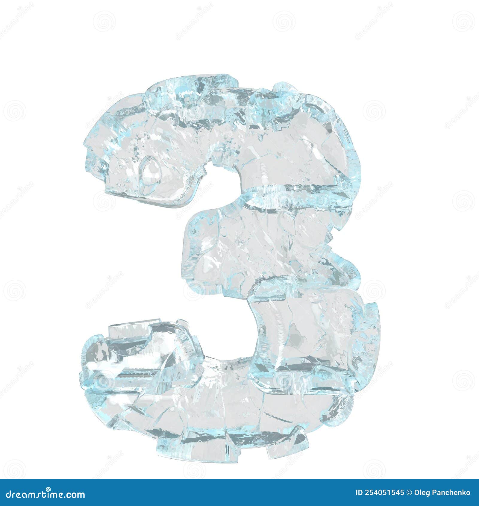 Symbol Made of Ice 3d. Number 3 Stock Vector - Illustration of snow ...