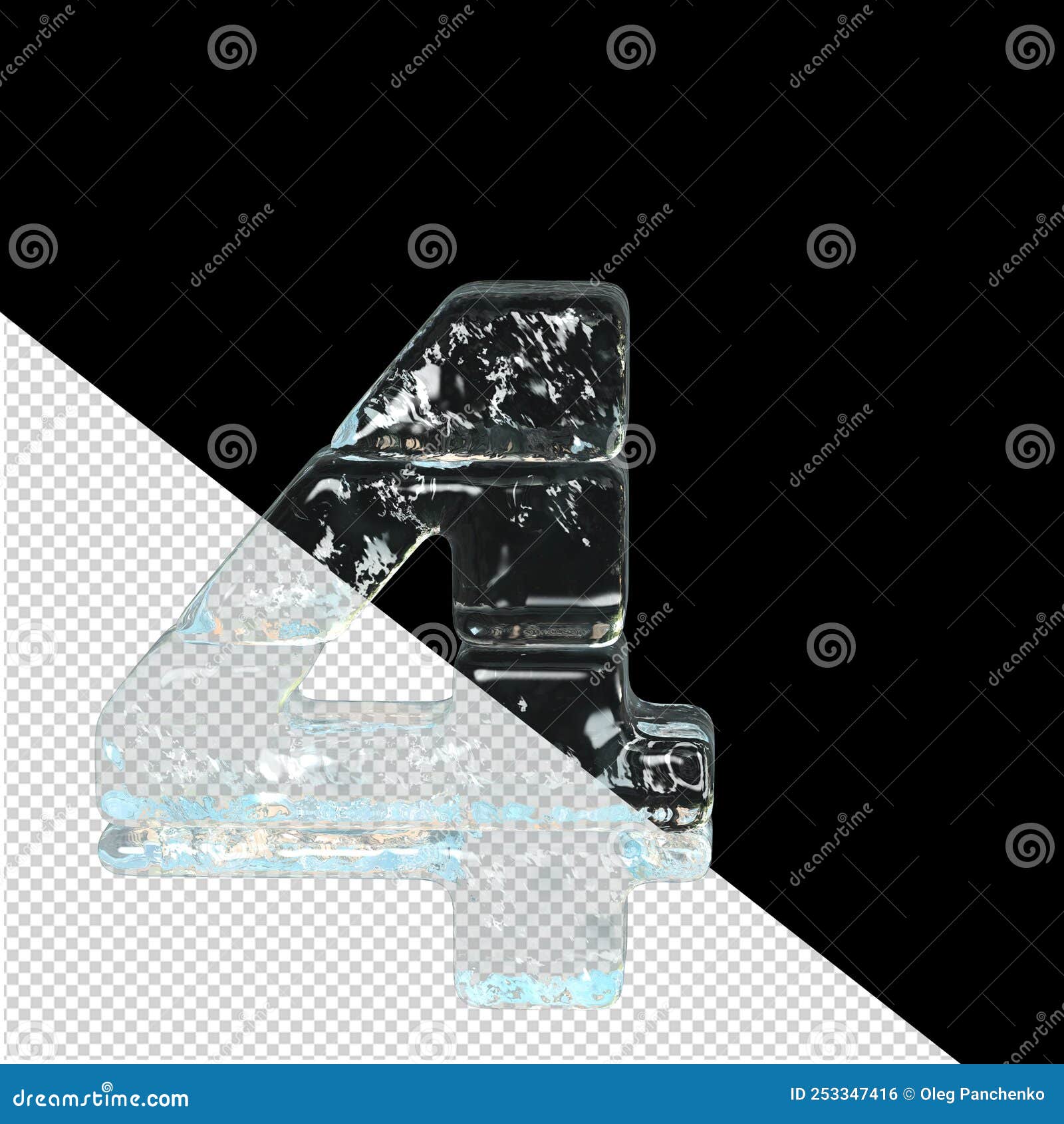 The Symbol is Made of Ice. Number 4 Stock Vector - Illustration of ...