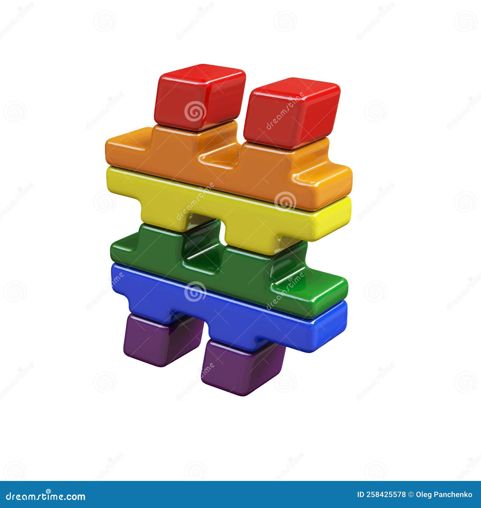 Symbol 3d Made of LGBT Flag Colors Stock Vector - Illustration of ...