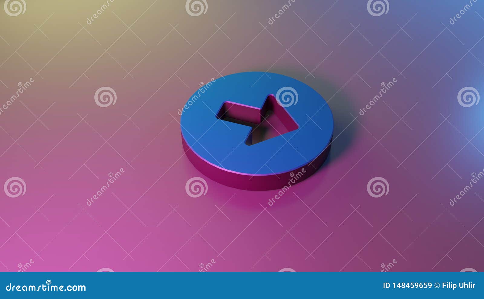 3d Symbol Of Right Arrow In Circle Icon Render Stock Illustration Illustration Of Location