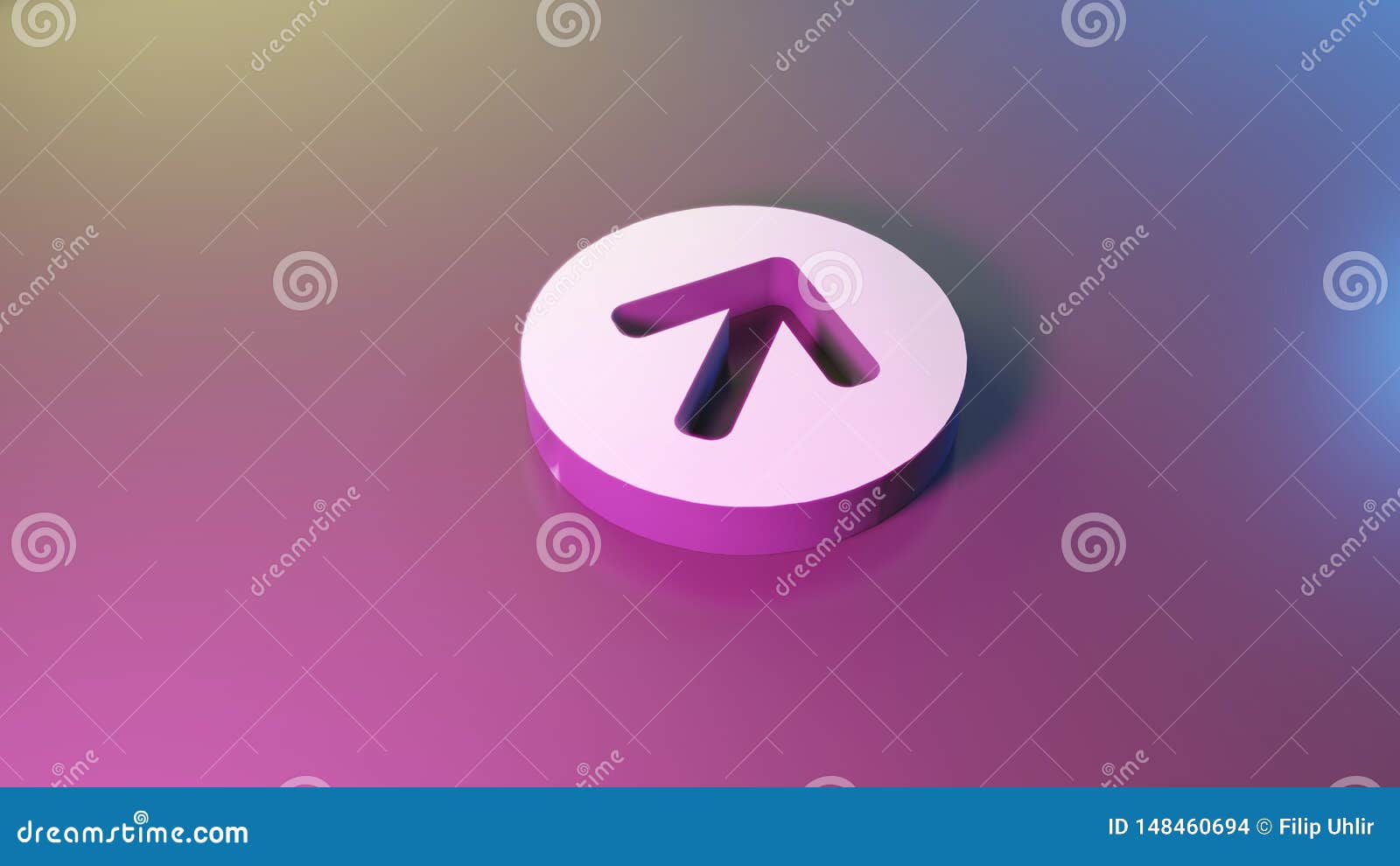 3d Symbol of Up Arrow in Circle Icon Render Stock Illustration ...
