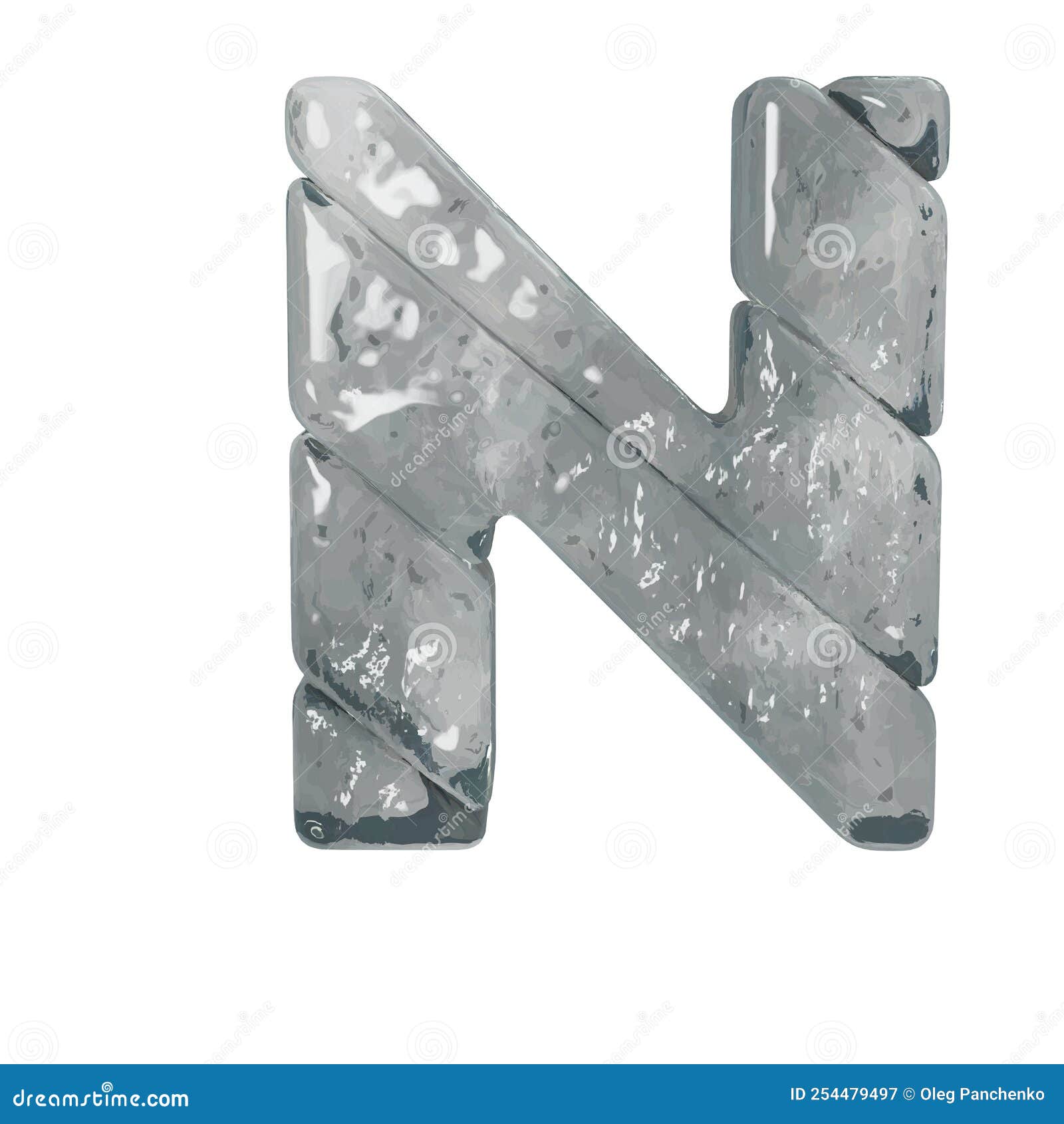 Symbols Made of Gray Ice. Letter N Stock Vector - Illustration of ...