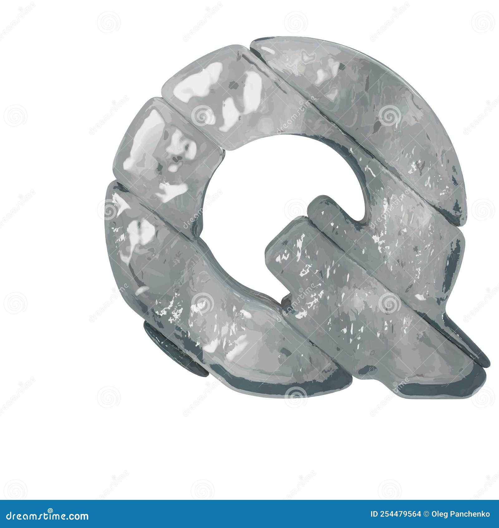 Symbols Made of Gray Ice. Letter Q Stock Vector - Illustration of ...