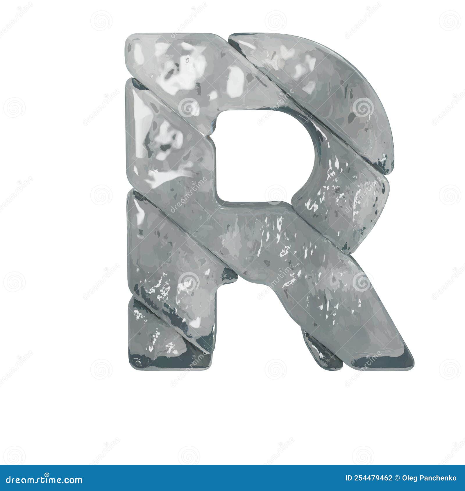Symbols Made of Gray Ice. Letter R Stock Vector - Illustration of ...