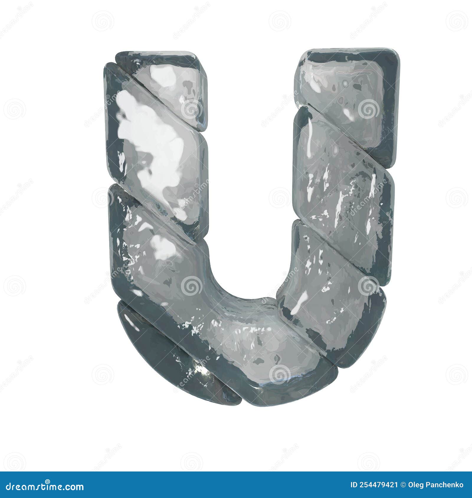 Symbols Made of Gray Ice. Letter U Stock Vector - Illustration of ...