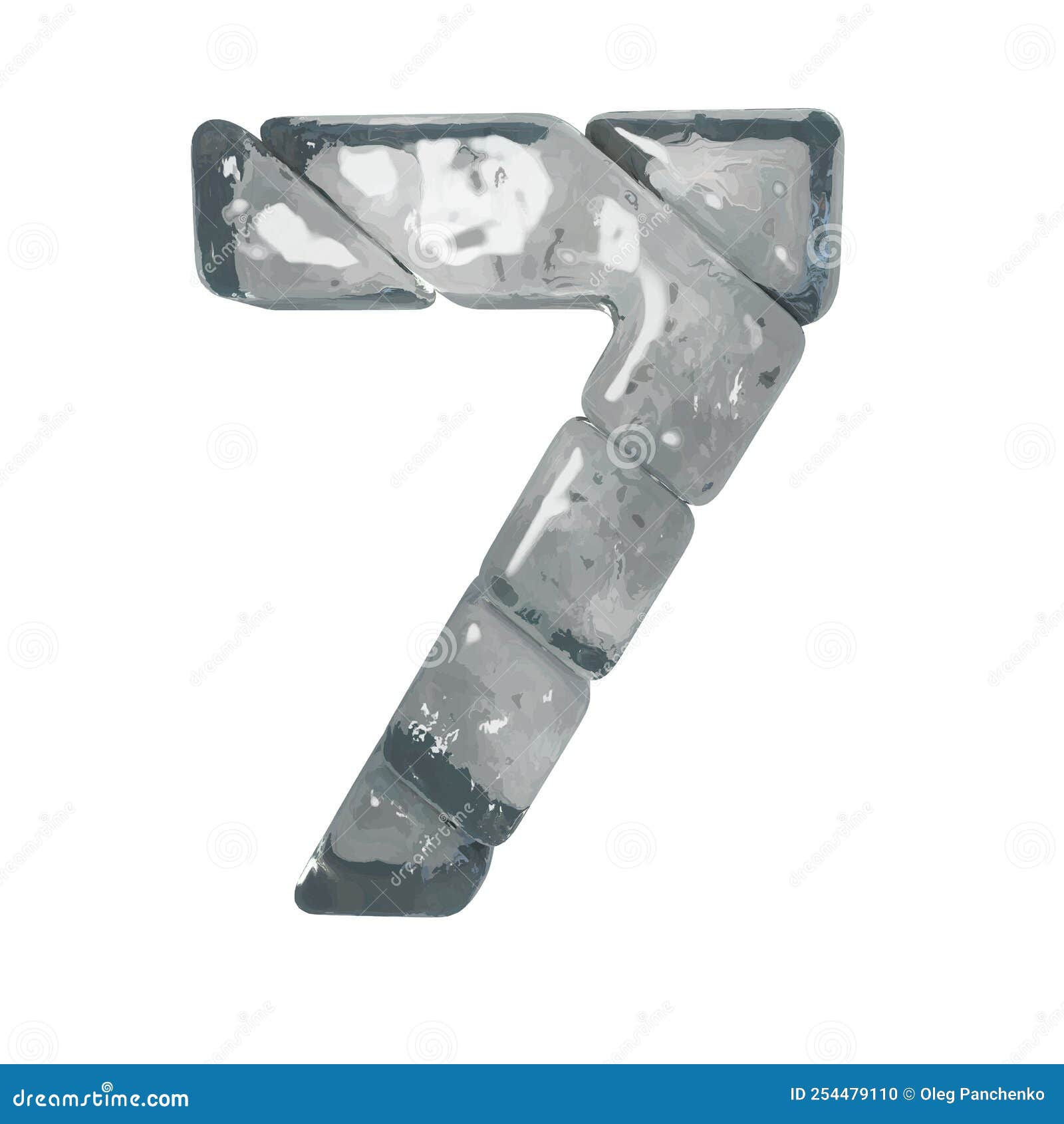 Symbols Made of Gray Ice. Number 7 Stock Vector - Illustration of text ...