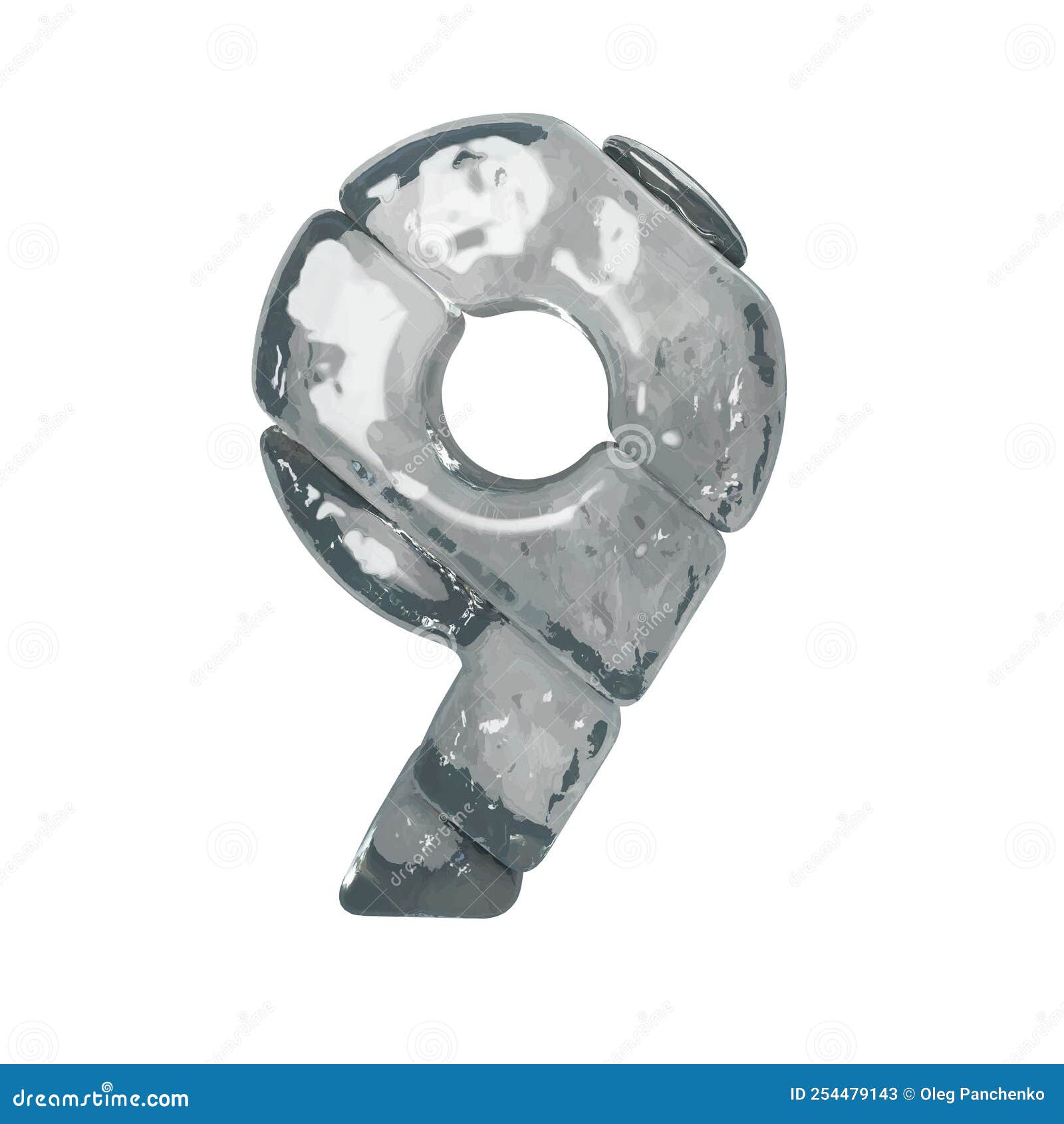 Symbols Made of Gray Ice. Number 9 Stock Vector - Illustration of ...