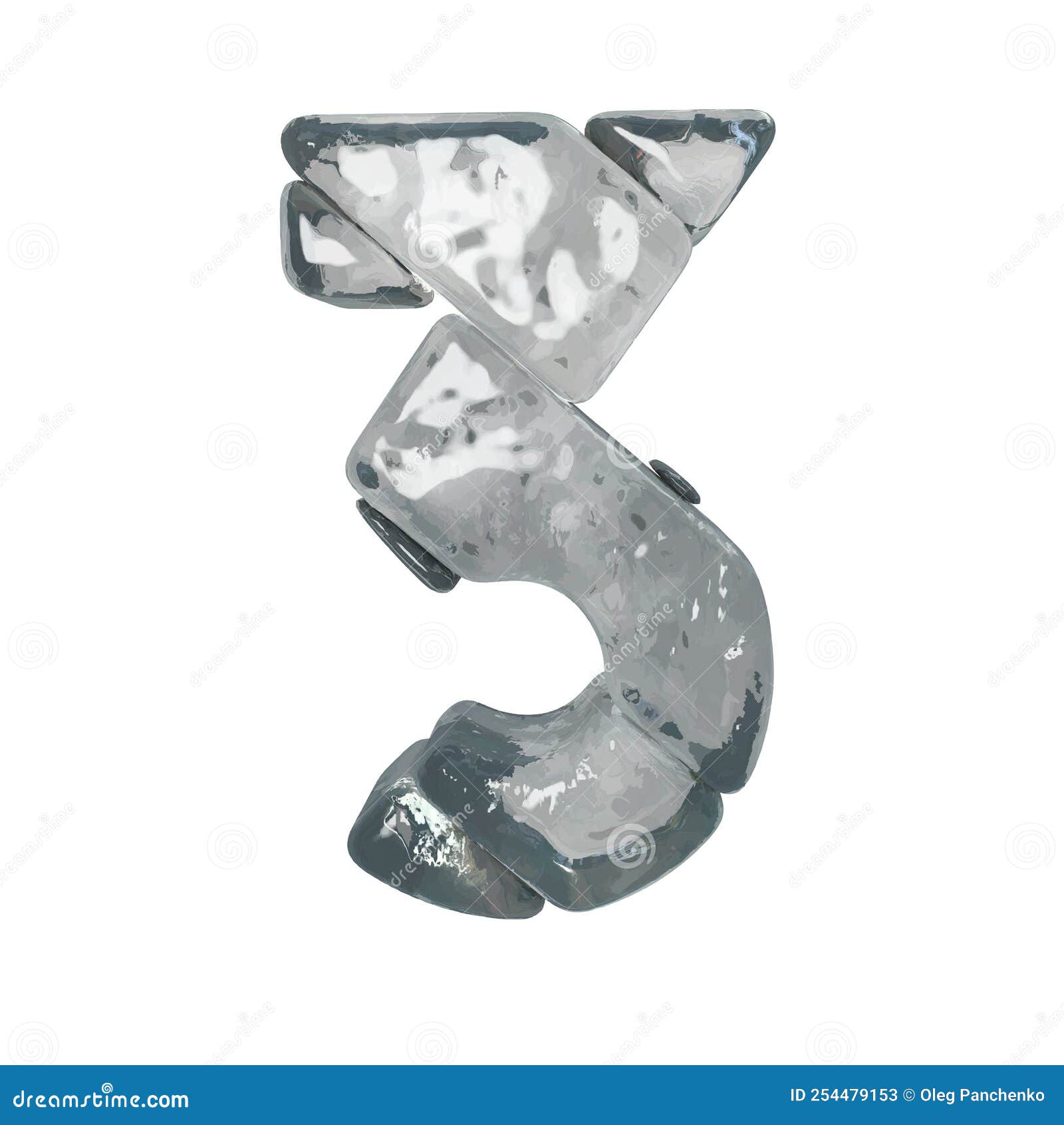 Symbols Made of Gray Ice. Number 3 Stock Vector - Illustration of ...
