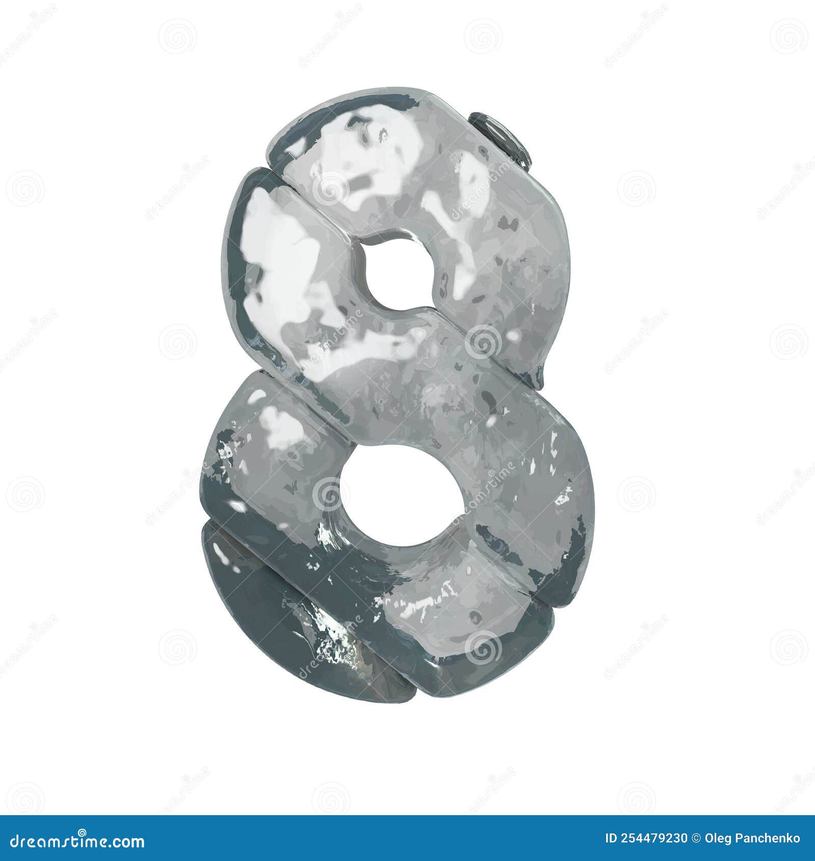 Symbols Made of Gray Ice. Number 8 Stock Vector - Illustration of ...