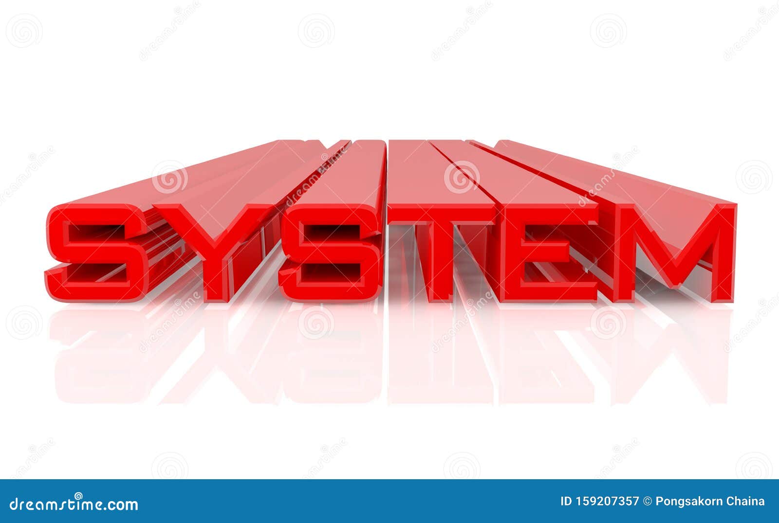 3D SYSTEM Word on White Background 3d Rendering Stock Illustration ...