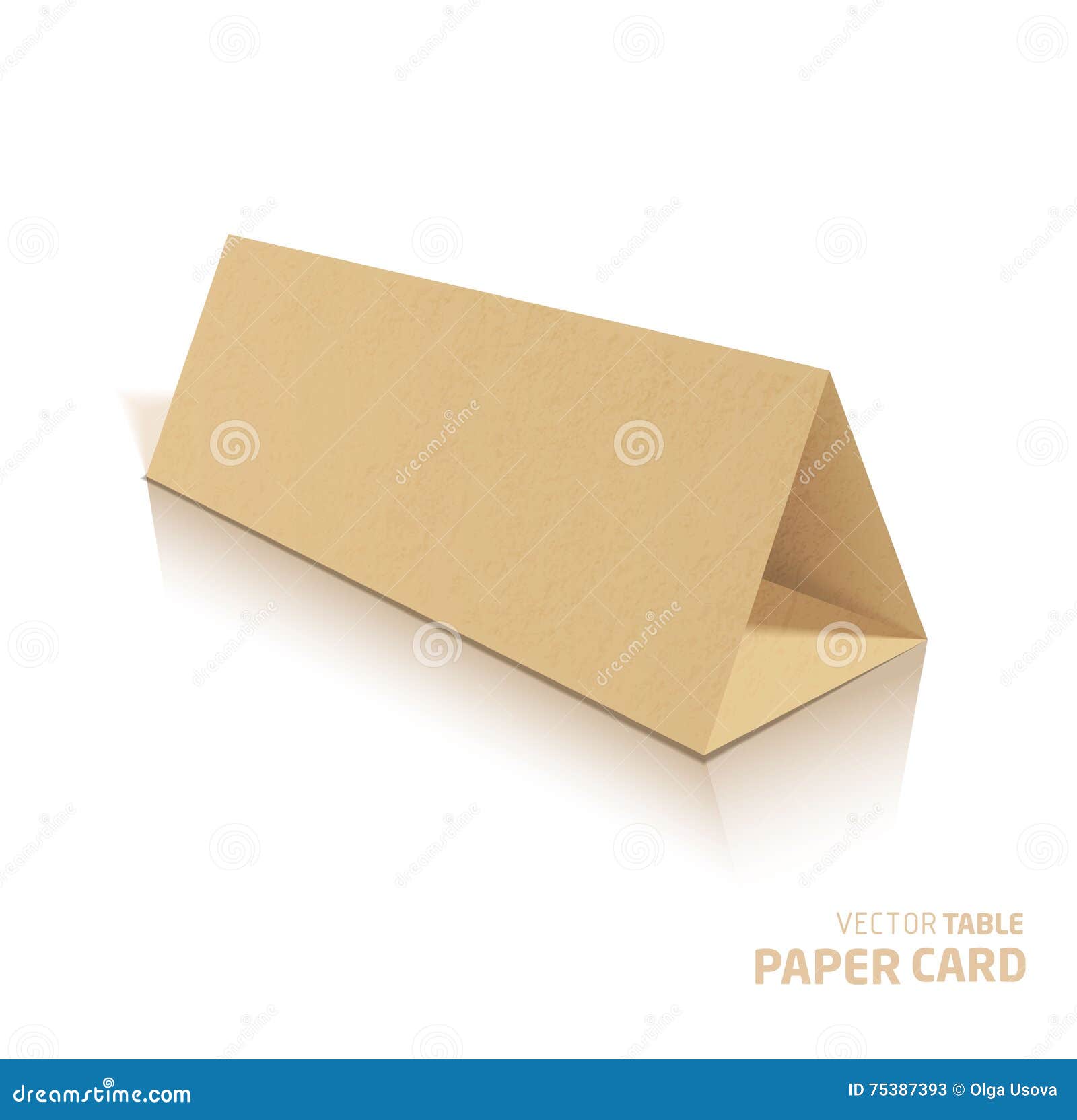 3d Table Papercraft Card on a Grey Background. Stock Vector ...
