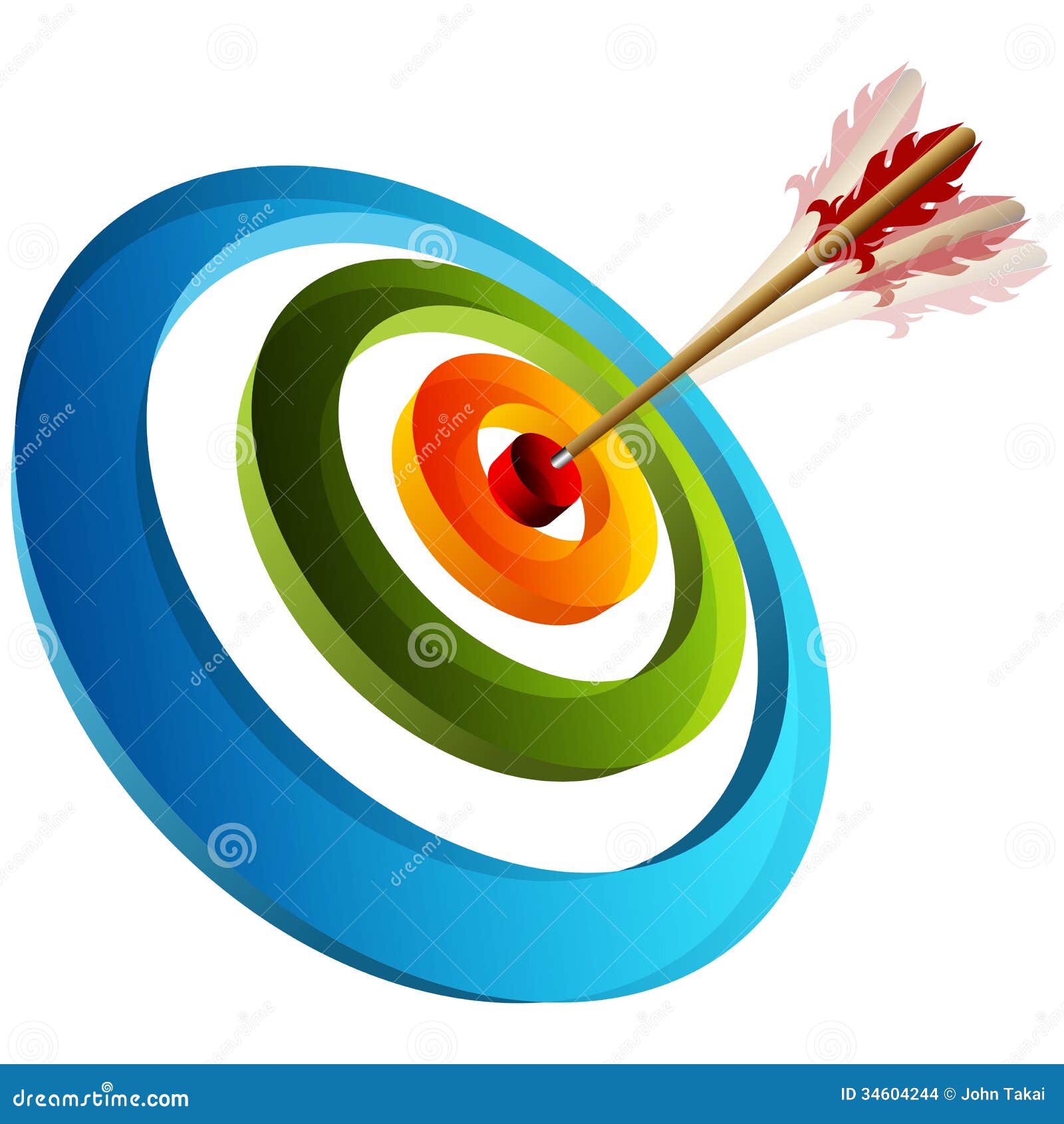 3d Target with ARrow stock vector. Illustration of success - 34604244