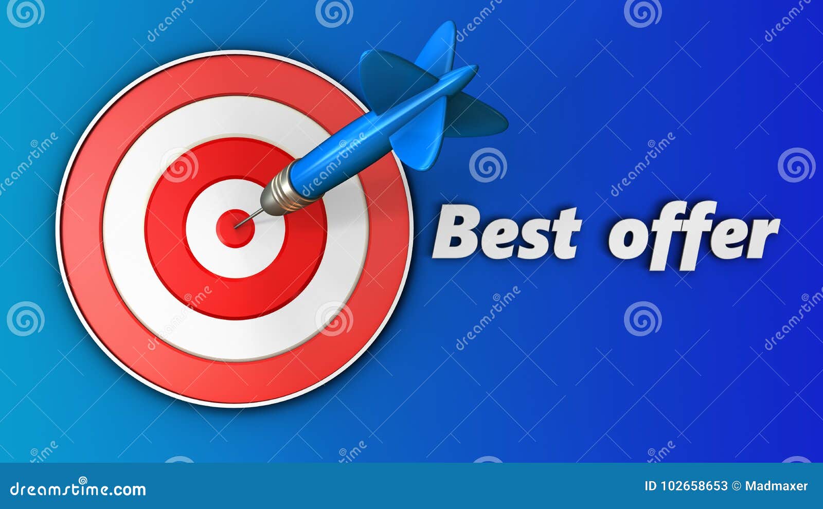 3d Target with Best Offer Sign Stock Illustration - Illustration of ...