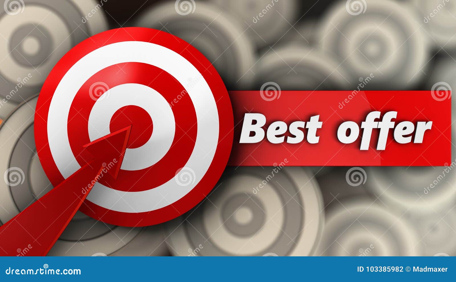 3d Target with Best Offer Sign Stock Illustration - Illustration of ...