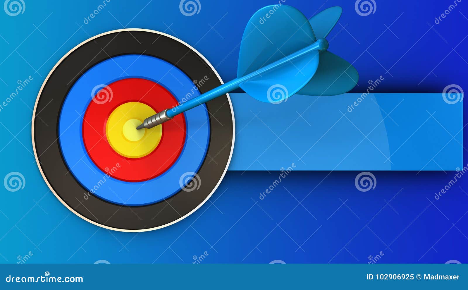 3d target with blue dart stock illustration. Illustration of rectangle ...