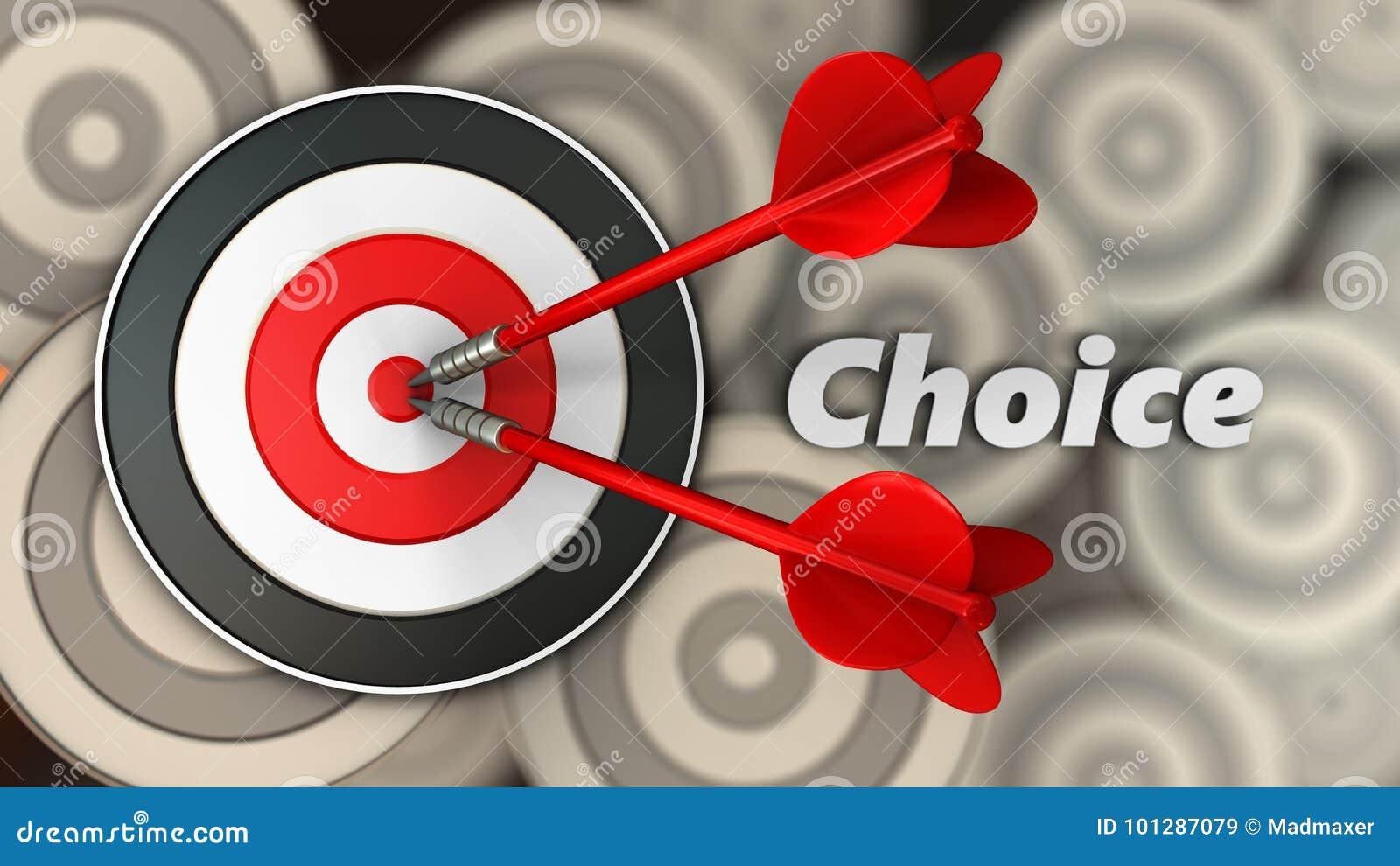 3d target with choice stock illustration. Illustration of gray - 101287079
