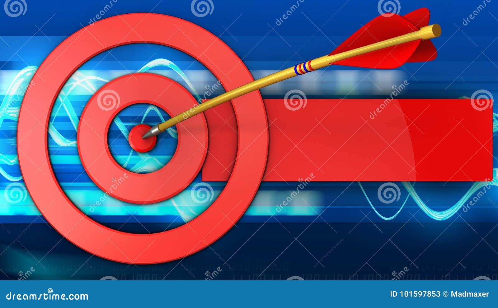 3d Target Circles with Arrow Stock Illustration - Illustration of shot ...