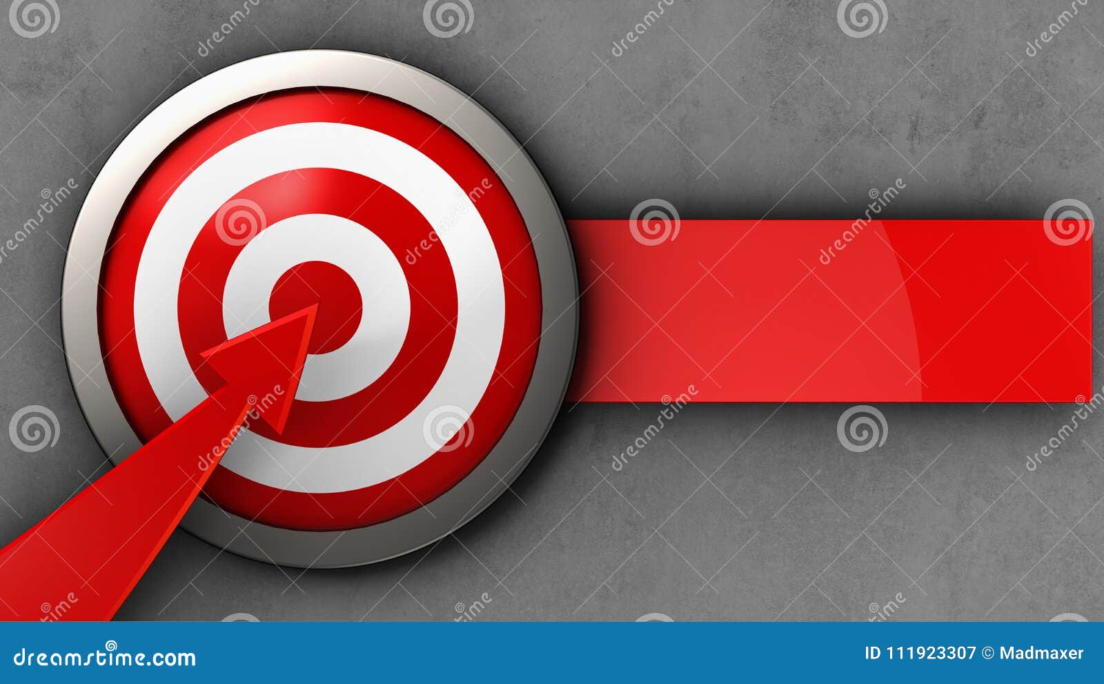 3d target with red arrow stock illustration. Illustration of concrete ...