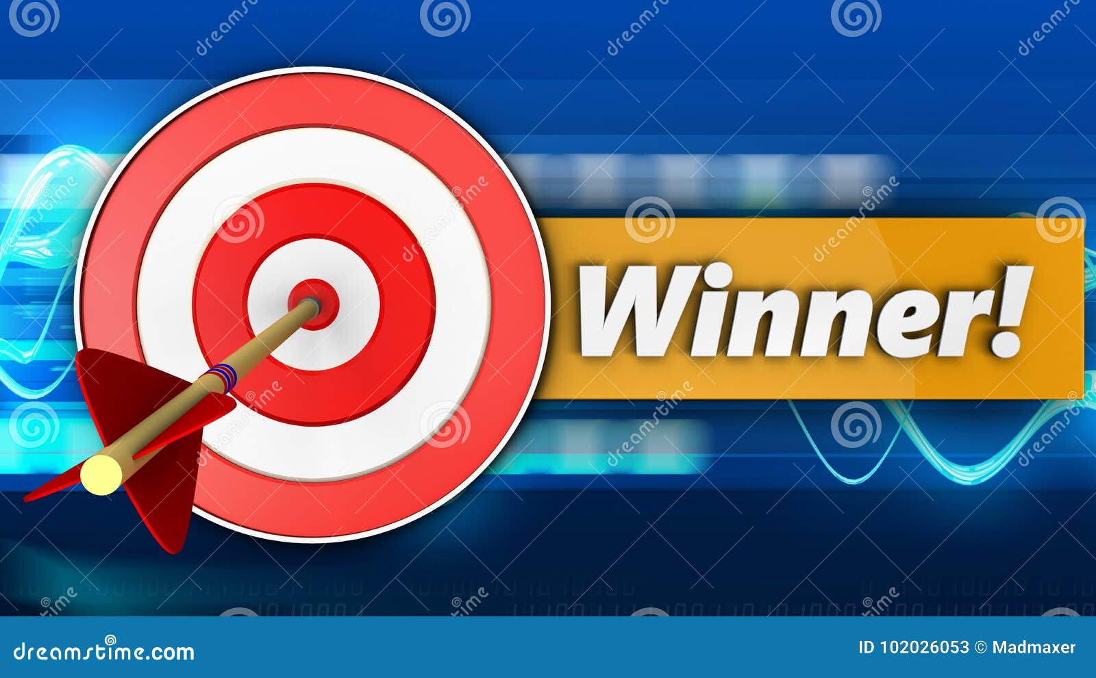 3d target with winner sign stock illustration. Illustration of leisure ...