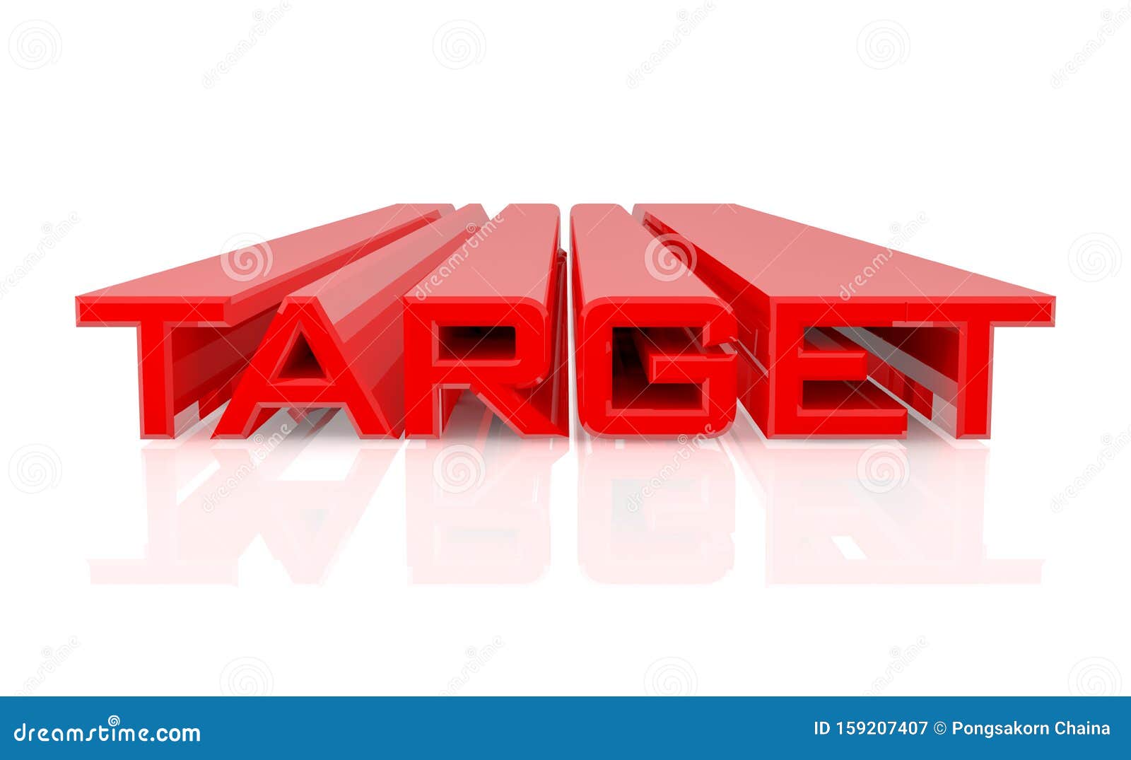 3D TARGET Word on White Background 3d Rendering Stock Illustration ...