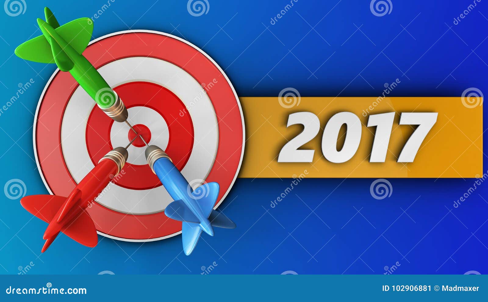 3d Target with 2017 Year Sign Stock Illustration - Illustration of ...