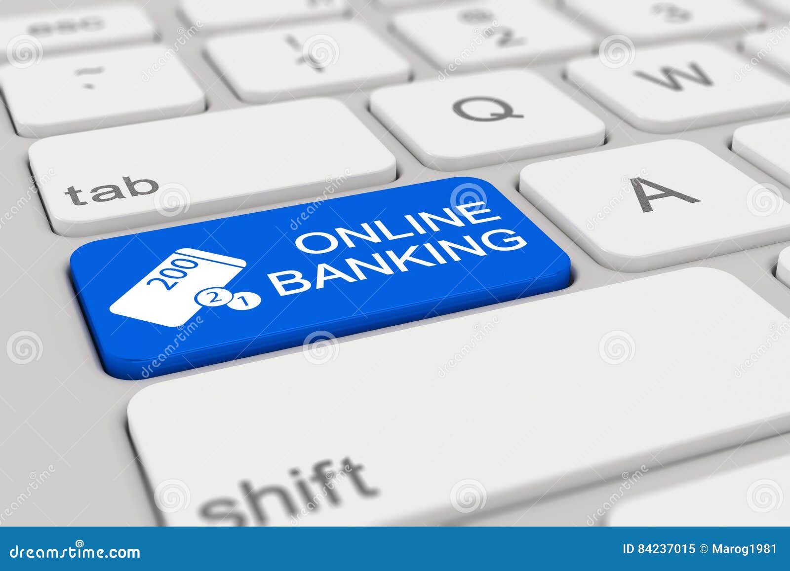 3d - Tastatur - Online-Banking - Blau Stock Abbildung - Illustration ...