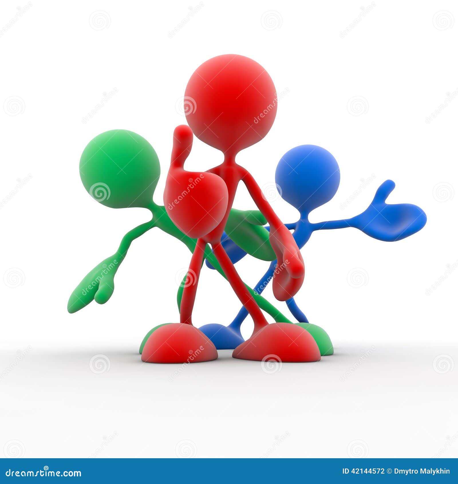 3d Team of Different Colors Stock Illustration - Illustration of ...