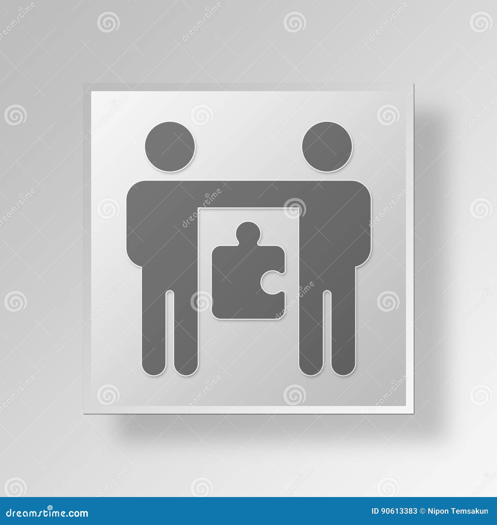 3D Team Work Icon Business Concept Stock Illustration - Illustration of ...