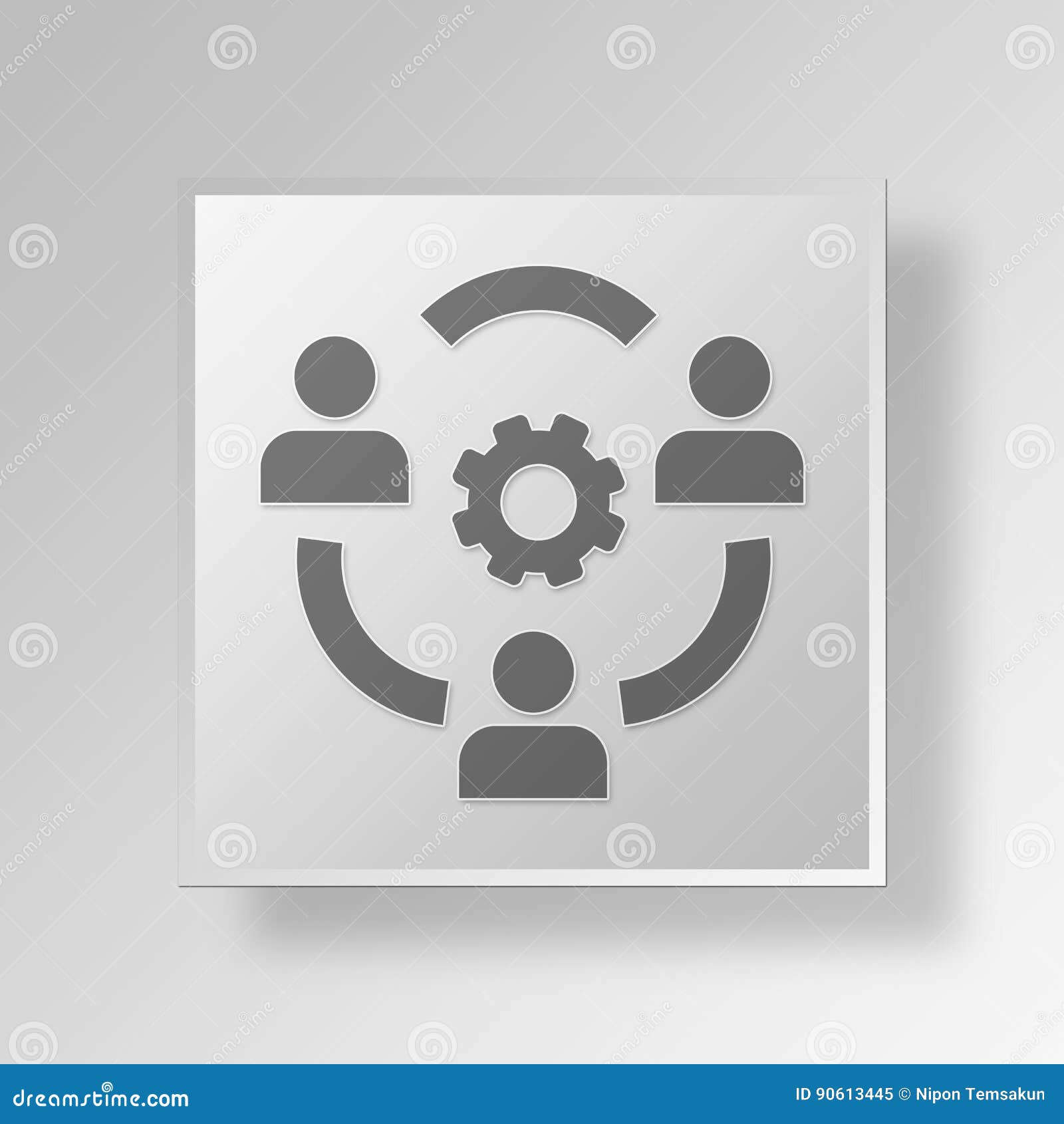 3D Team Work Icon Business Concept Stock Illustration - Illustration of ...