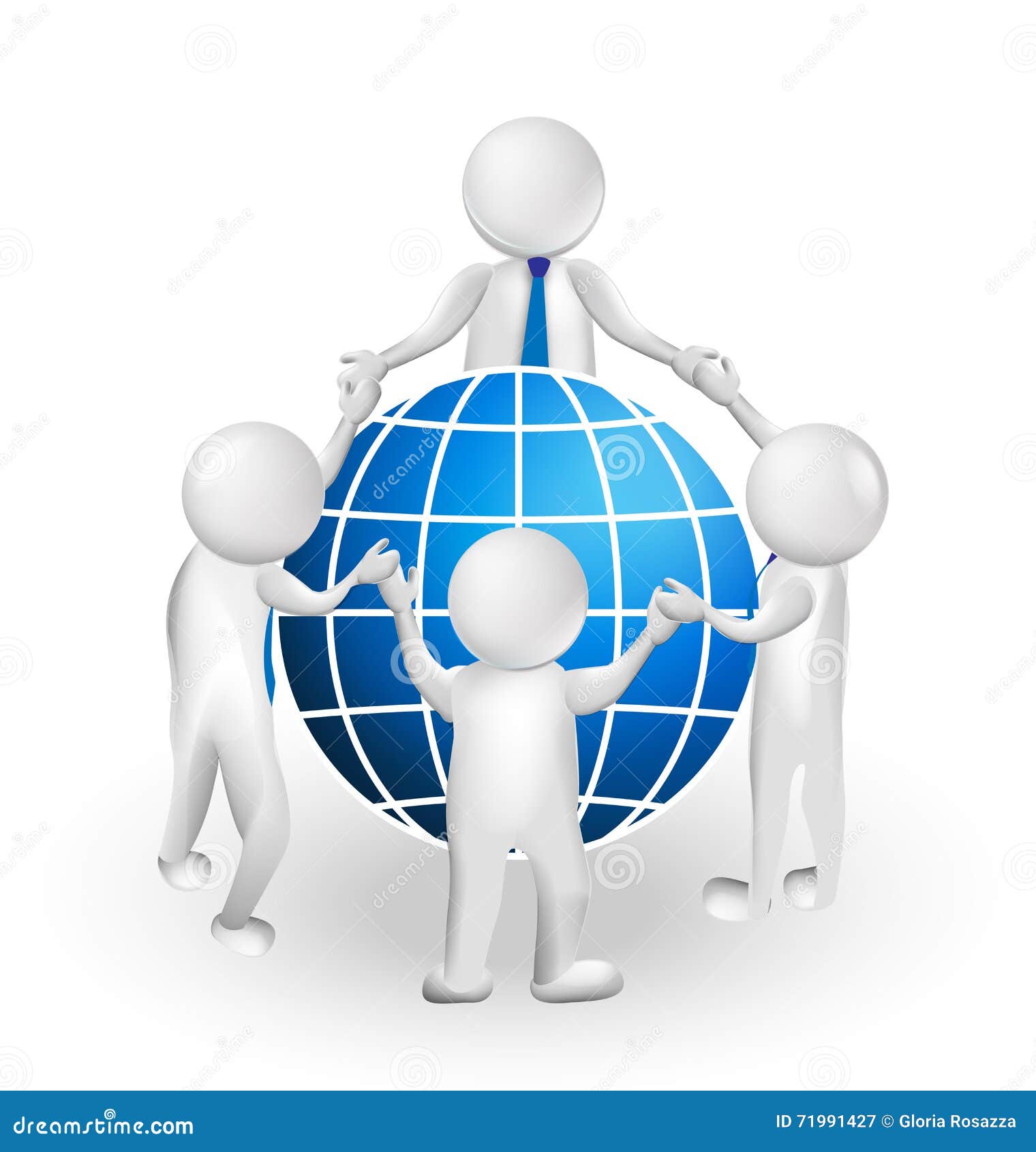 3D Teamwork Business People Stock Illustration - Illustration of ...