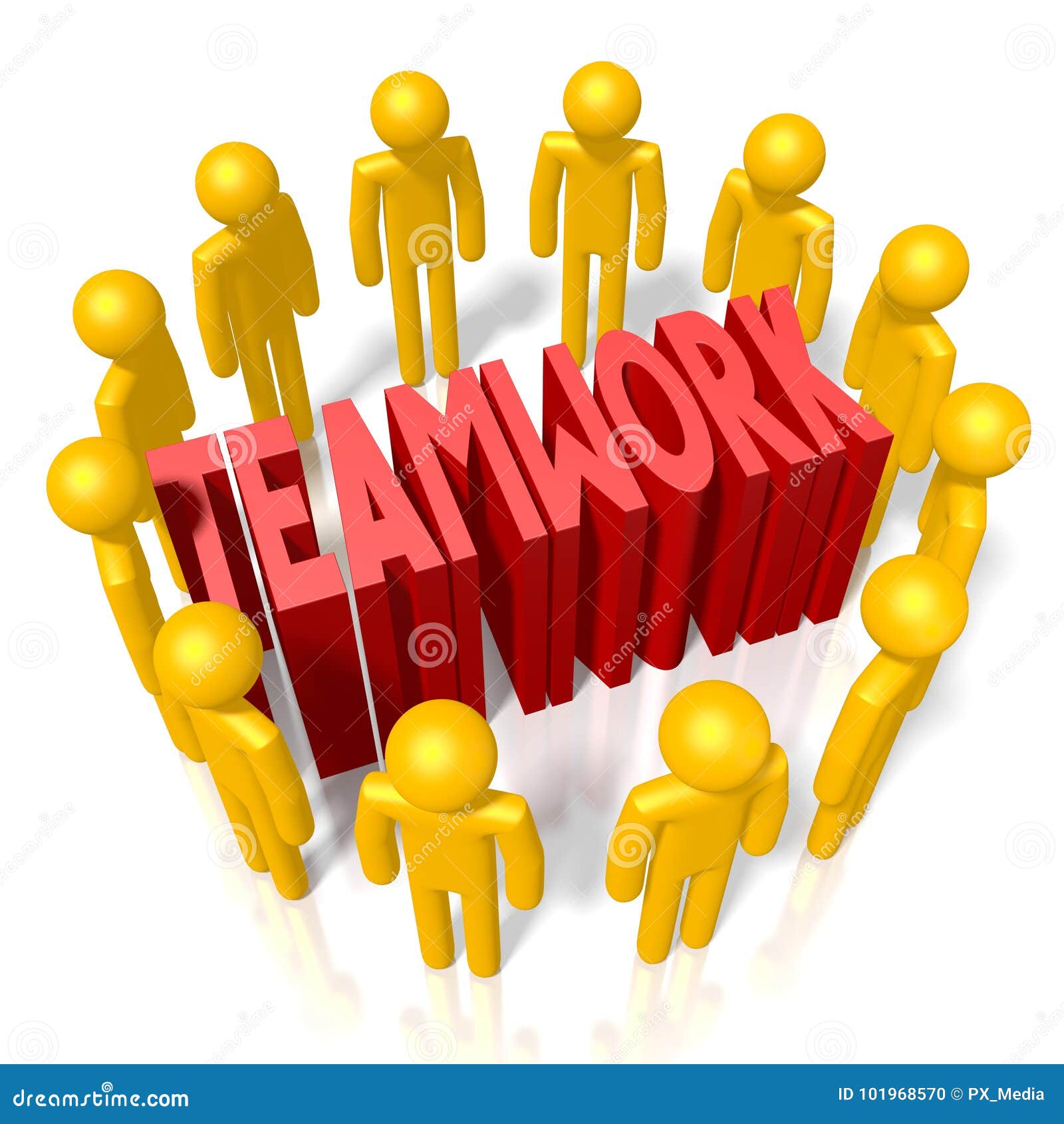 3D teamwork concept stock illustration. Illustration of character ...