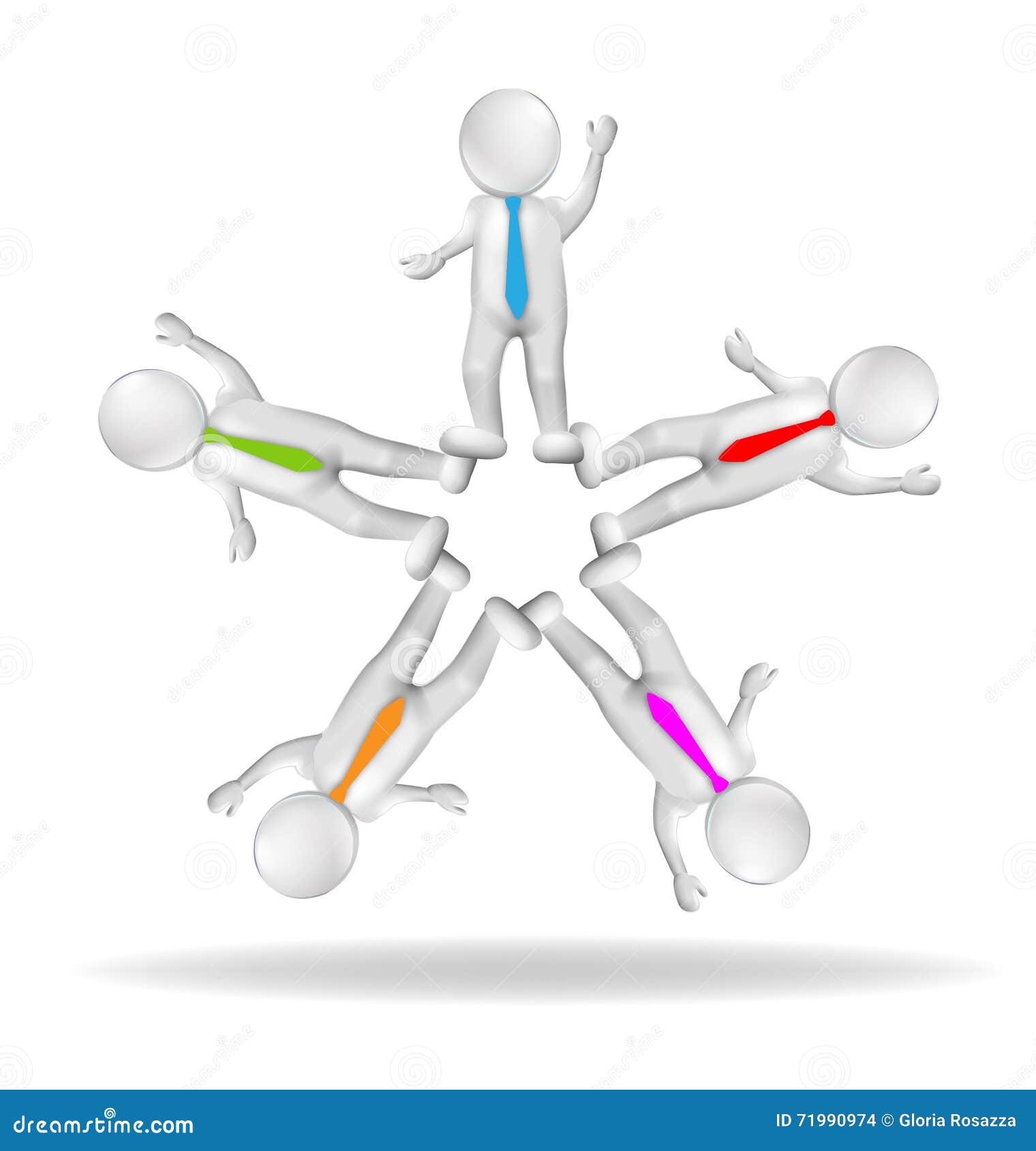 3D teamwork executives stock illustration. Illustration of graphic ...