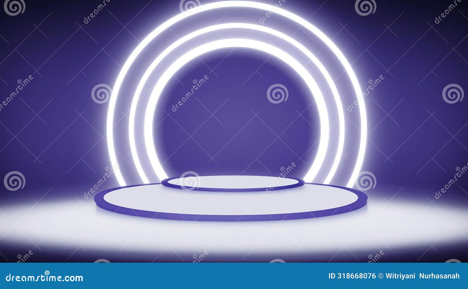 3D Tech Podium, Futuristic Stage, Abstract Game Platform. Glowing Tech ...