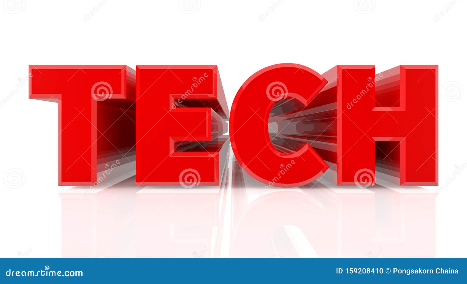 3D TECH Word on White Background 3d Rendering Stock Illustration ...