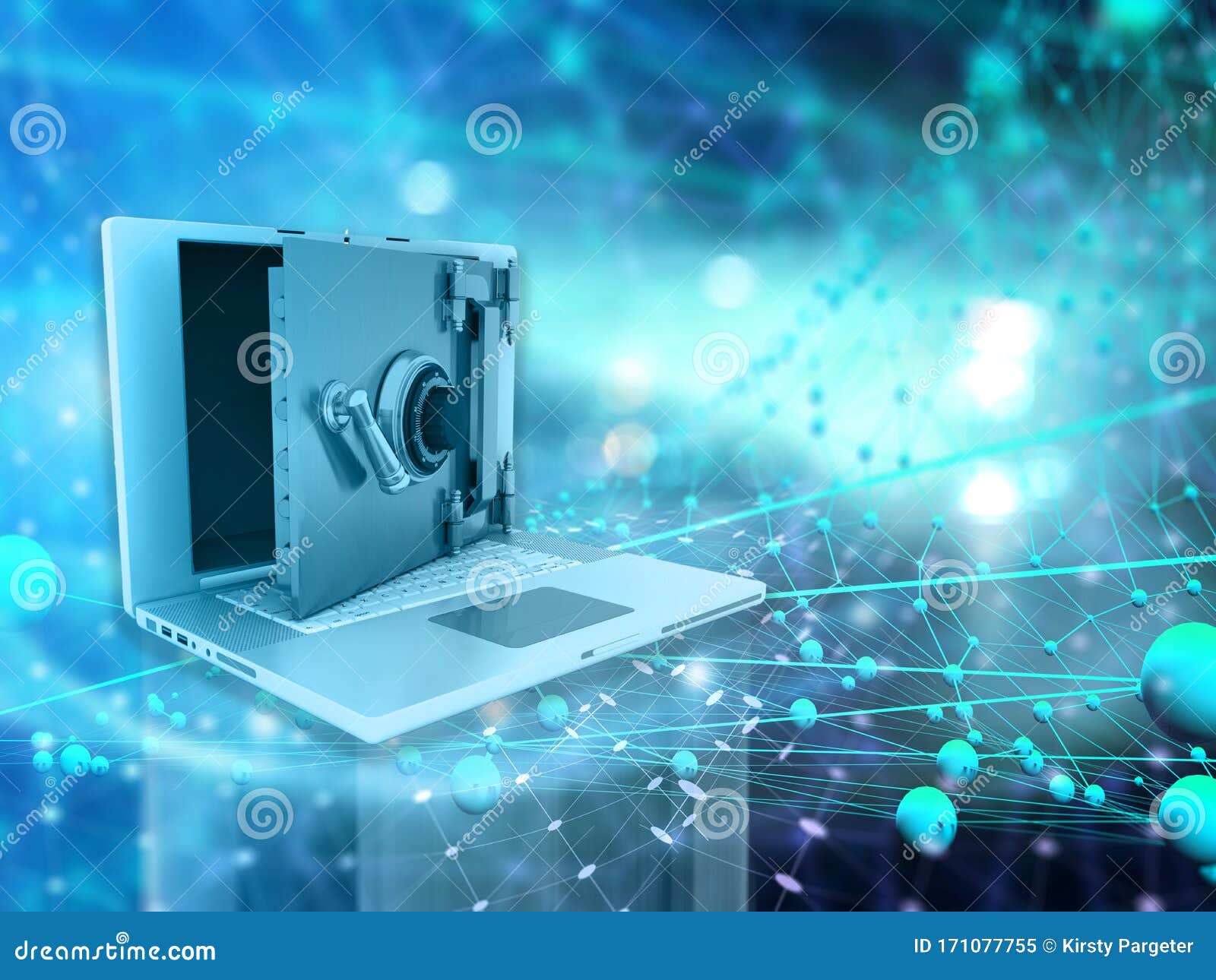3D Technical Conceptual Background Depicting Computer Security Stock ...