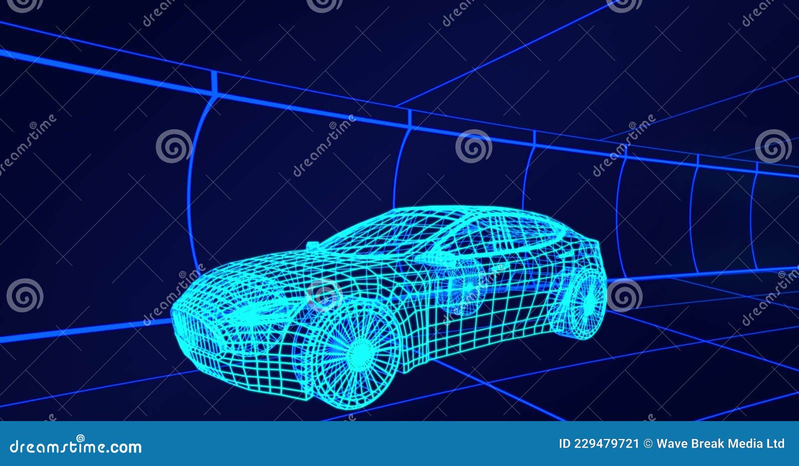 3d Technical Drawing of Car 4k Stock Illustration - Illustration of ...