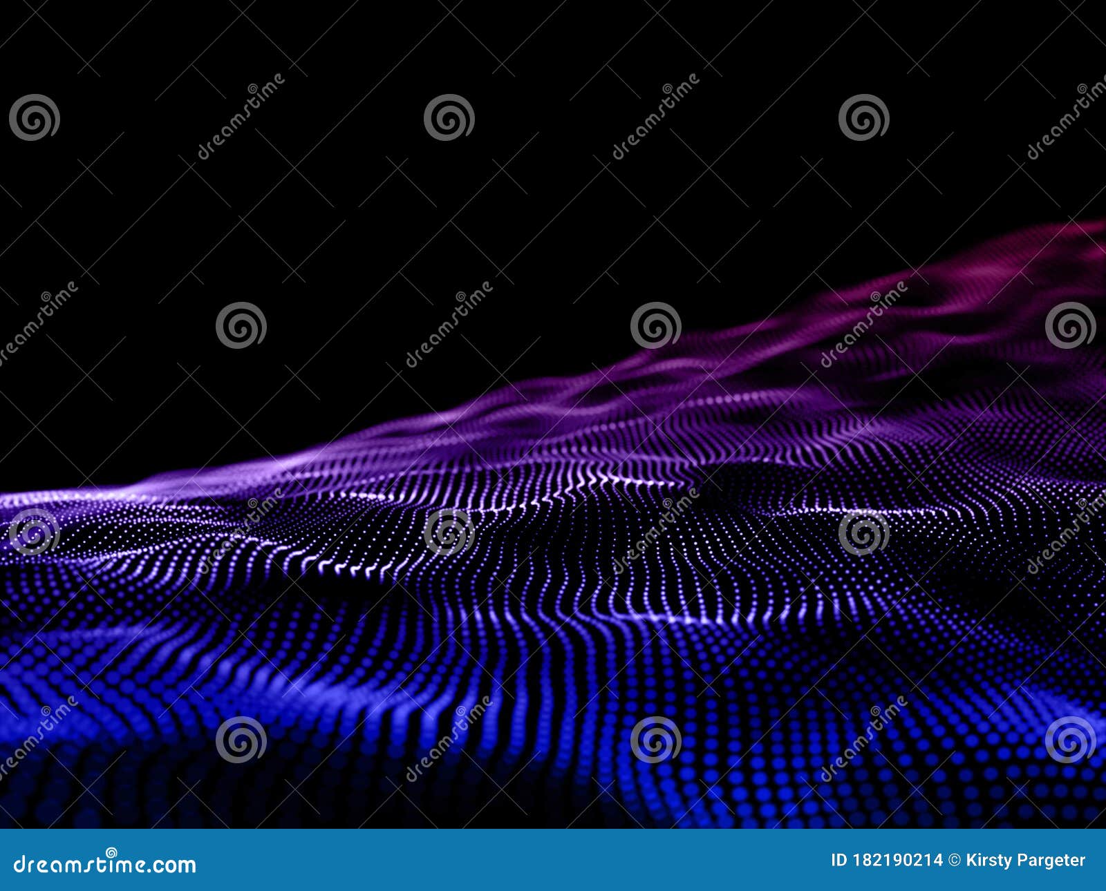 3D Techno Background with Colourful Flowing Particles Stock ...