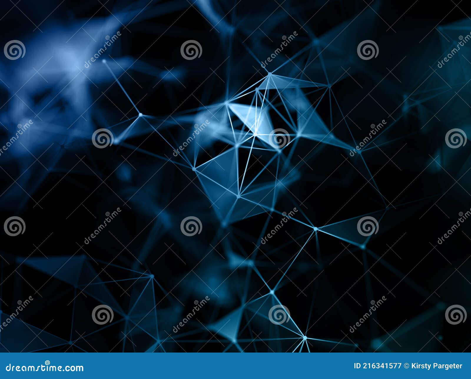 3D Techno Background with Low Poly Plexus Design Stock Illustration ...