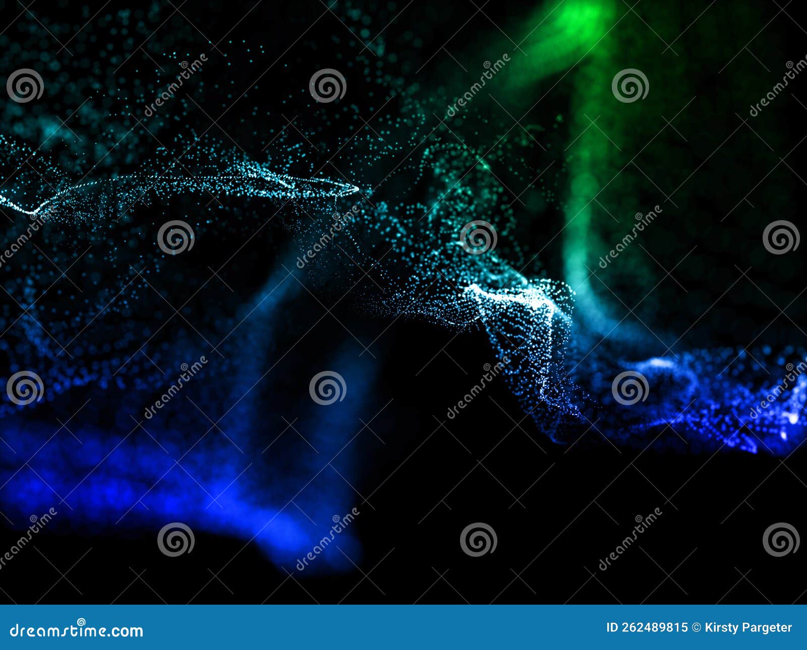 3D Technology Background with Flowing Cyber Particles Design Stock ...